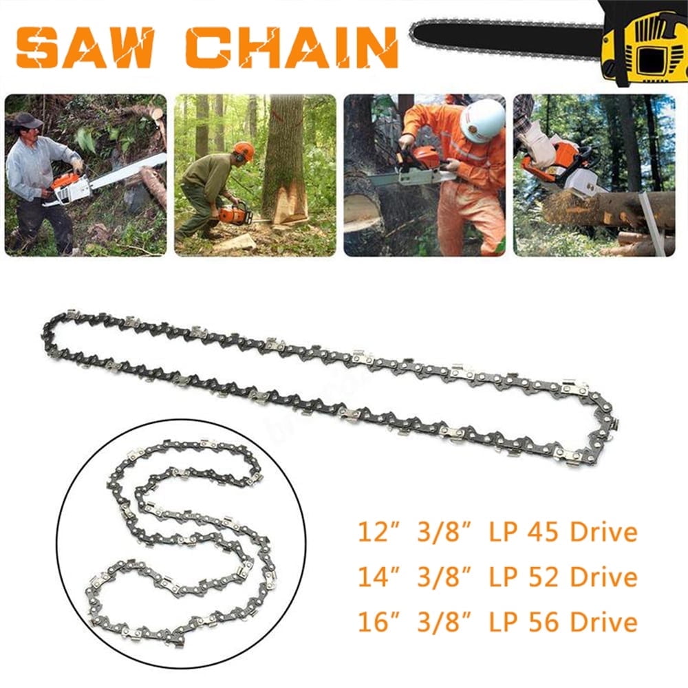 2pcs 14" Metal Chainsaw Chain 52 Drive Link 3/8" Replacement Saw Chain ...