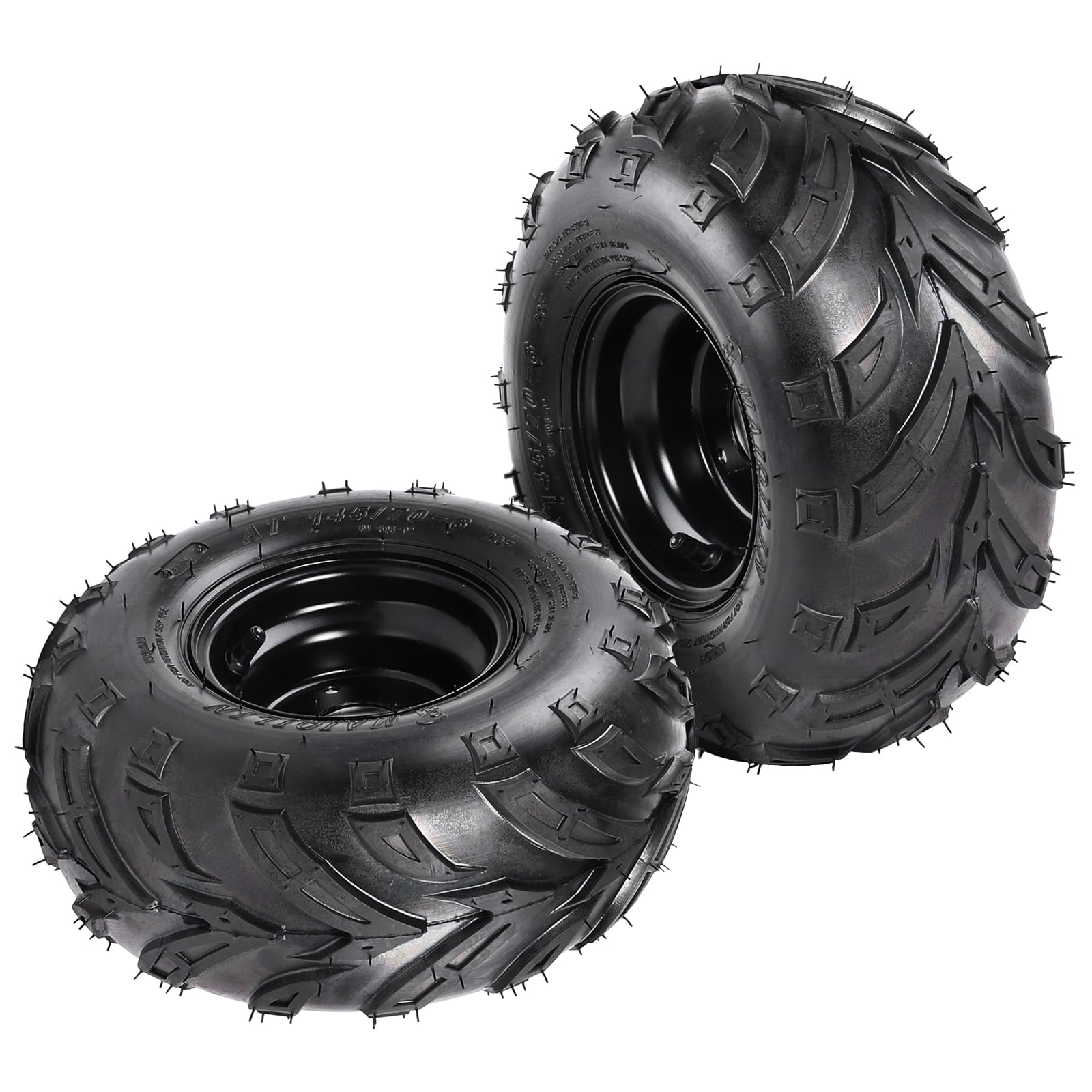 2pcs 145/70-6 Tubeless Wheel Tires with 6'' Rims 3 Bolt Pattern for 50cc 70cc 90cc 110cc 125cc ...