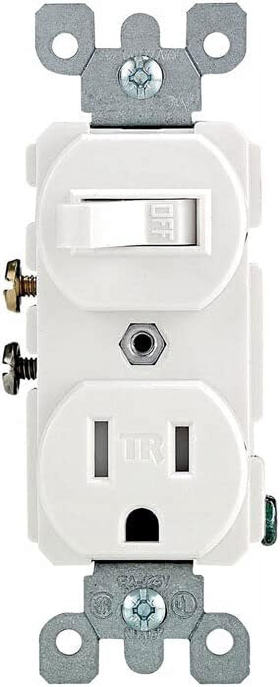 2pcs 15 Amp White Toggle Switch & Receptacle Combination - Walmart.com