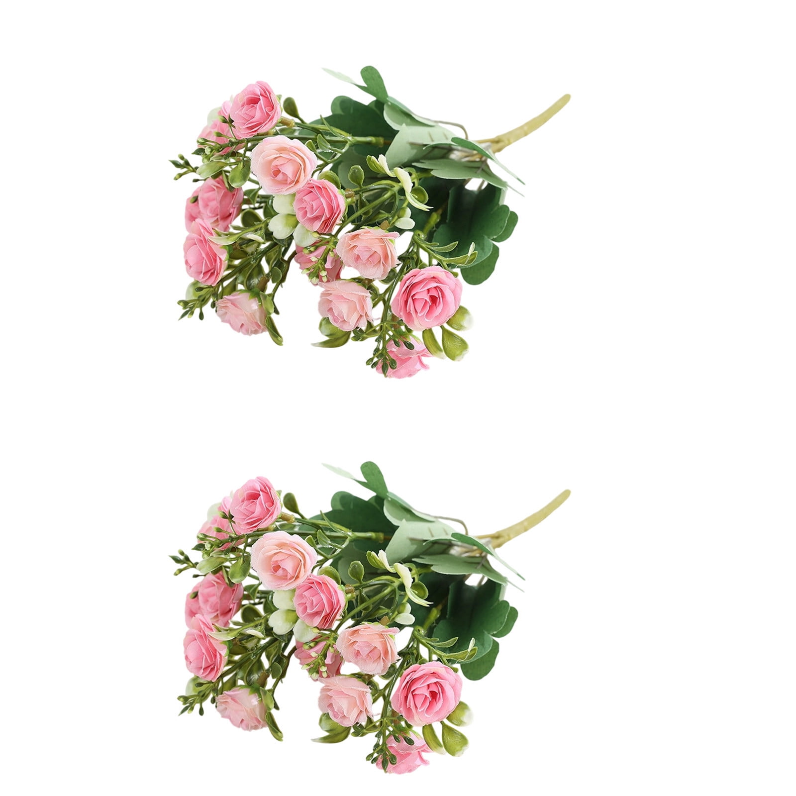 2pcs 15 Heads Artificial Rose Bouquet 12in Valentine's Day Fake Roses ...