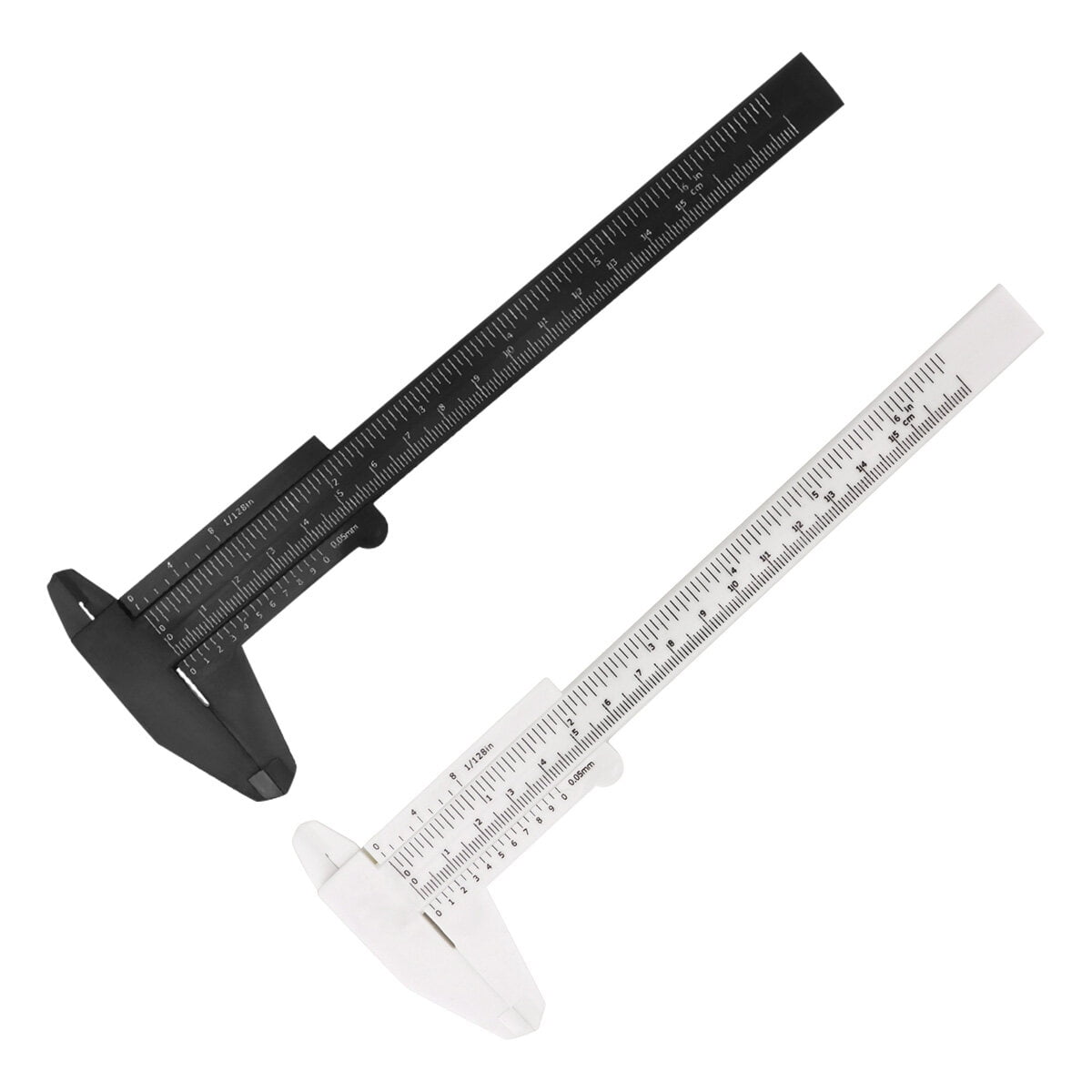 2pcs 150mm 0.5mm Mini Vernier Caliper Metric Plastic Portable Sliding ...
