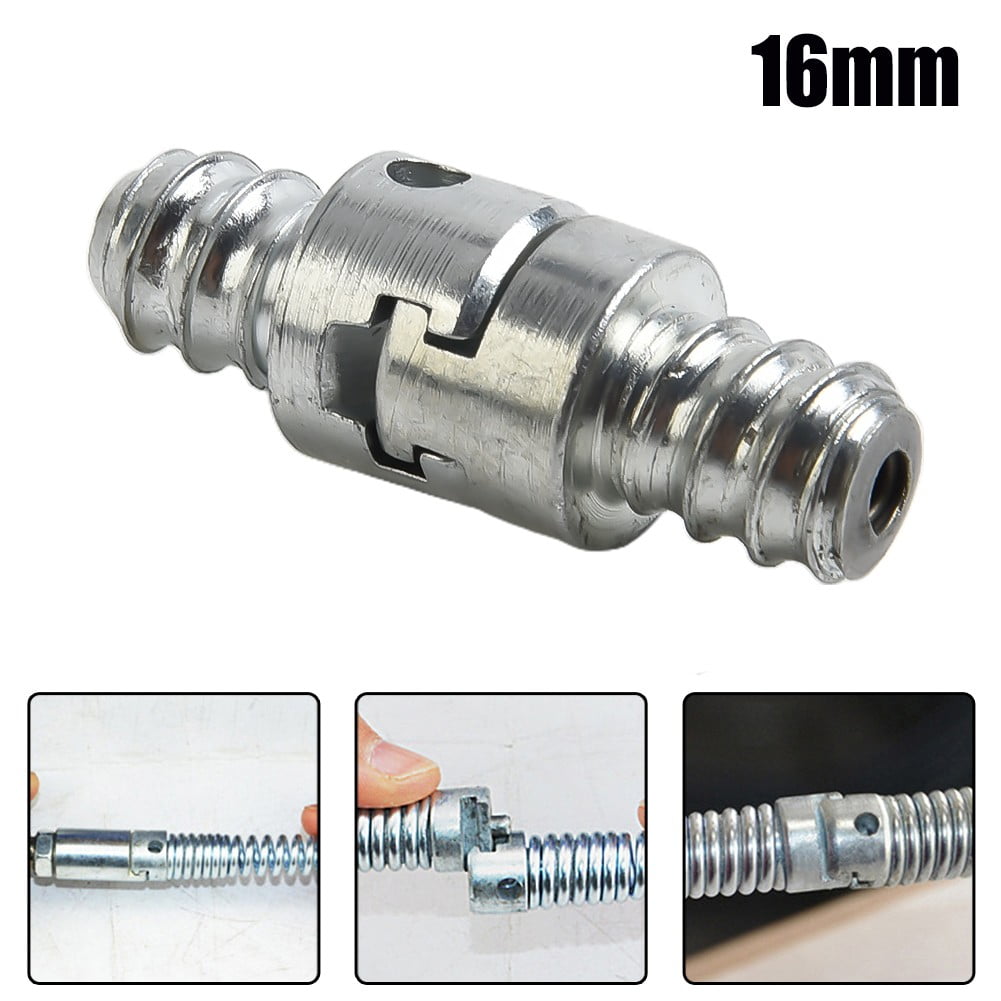 2pcs 16mm Electric Drill Pipe Dredge Spring Cleaner Adapter Male And ...