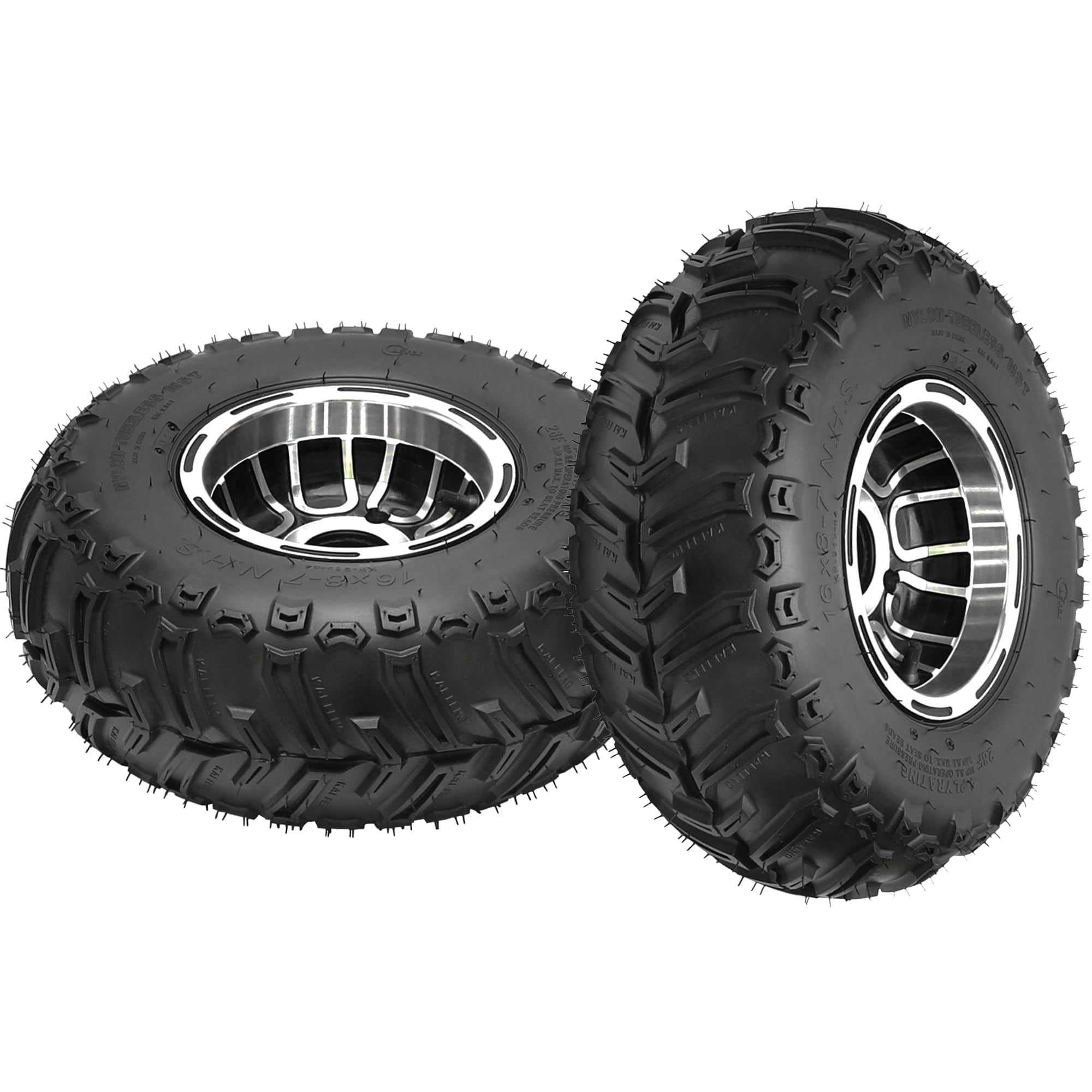 2pcs 16x8-7 ATV Tire with Aluminum Rim, 16x8x7 Go-Kart Quad Tire,4 PR ...