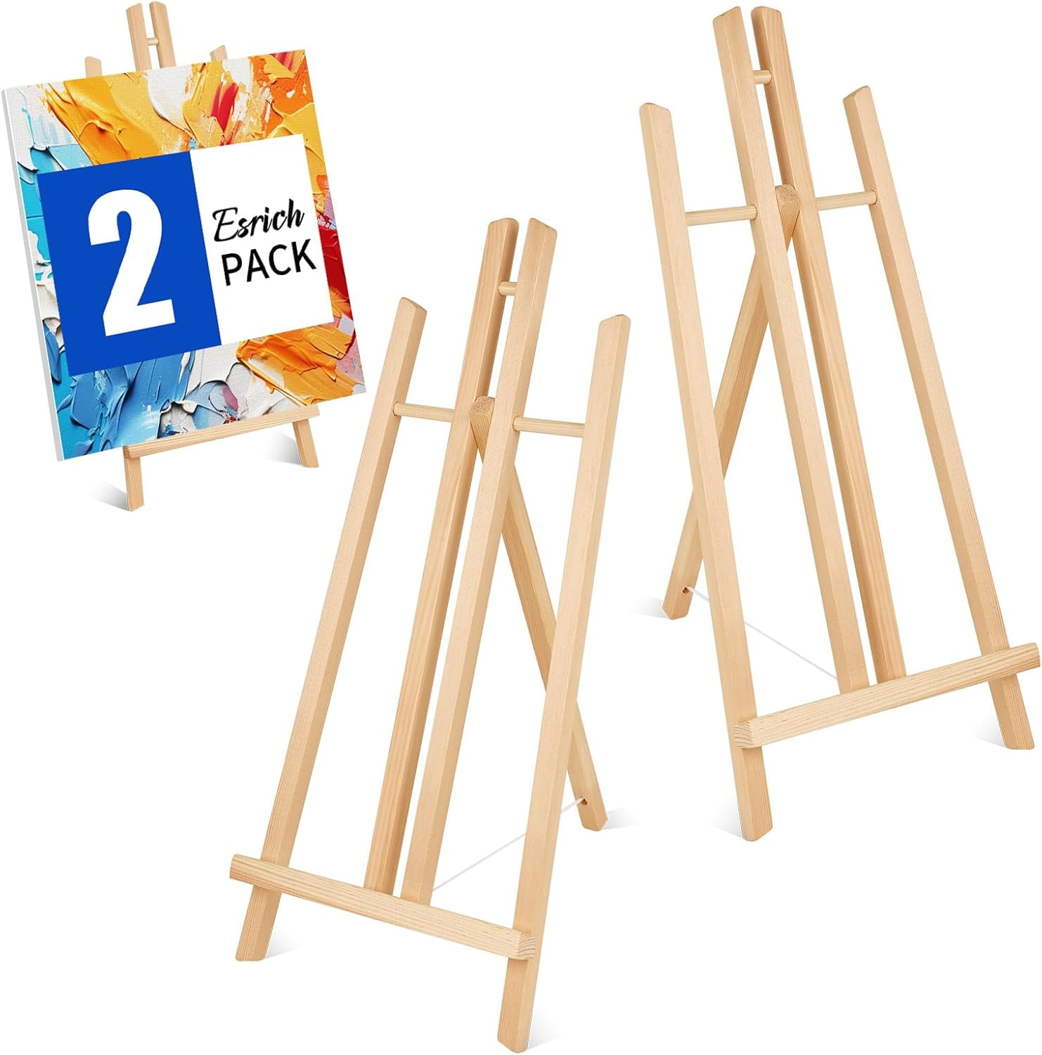 2pcs 17 Inch Tabletop Easels, Easel Stand for Painting,Tripod, Painting ...
