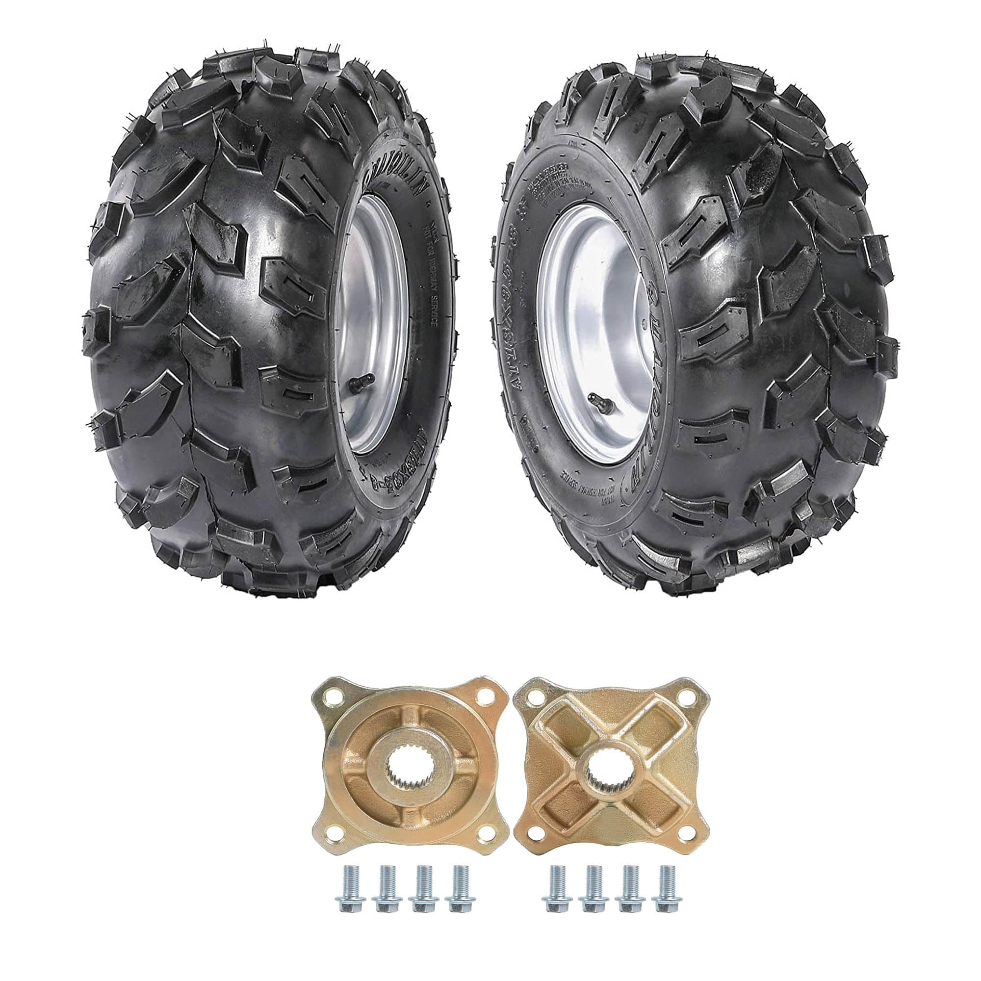 2pcs 18x9.5-8 18x9.50-8 Tires with Rims 4 Bolt 8 inch Go Kart Wheels w ...
