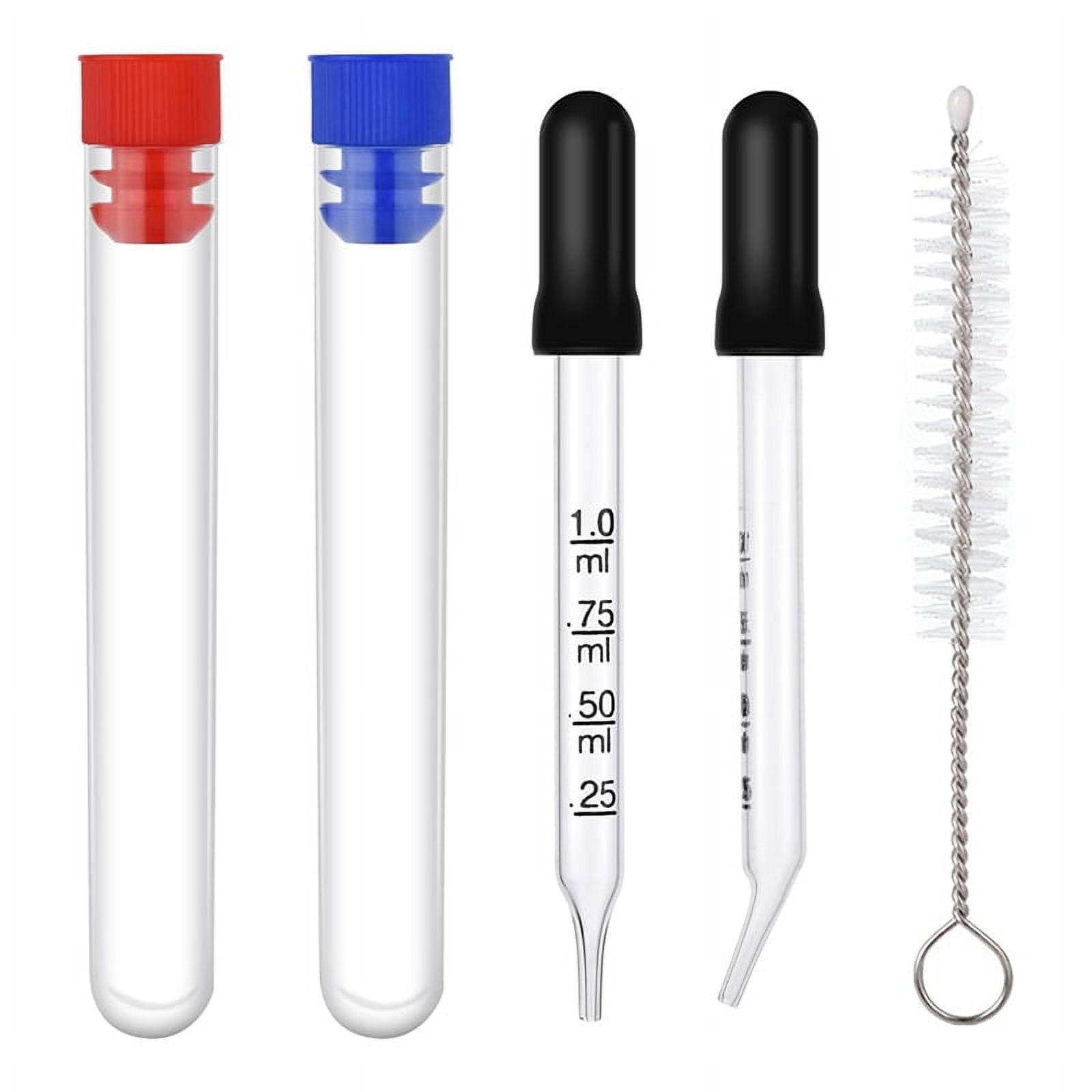 2pcs 1ml Eye Dropper, Glass Pipette with Measurements Bent & Straight ...