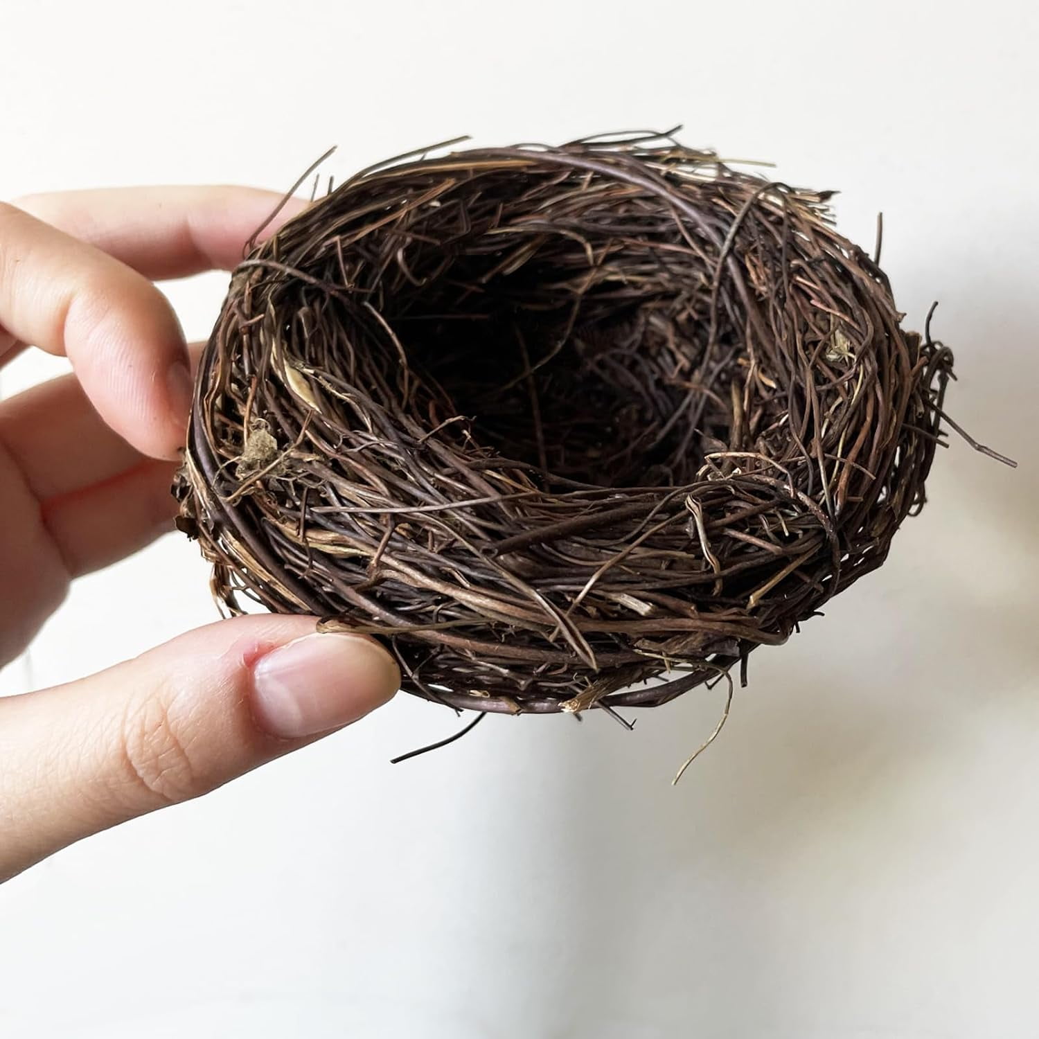 2pcs 2.4inch Rattan Bird's Nest Crafts Handmade Dry Natural Bird's Nest ...