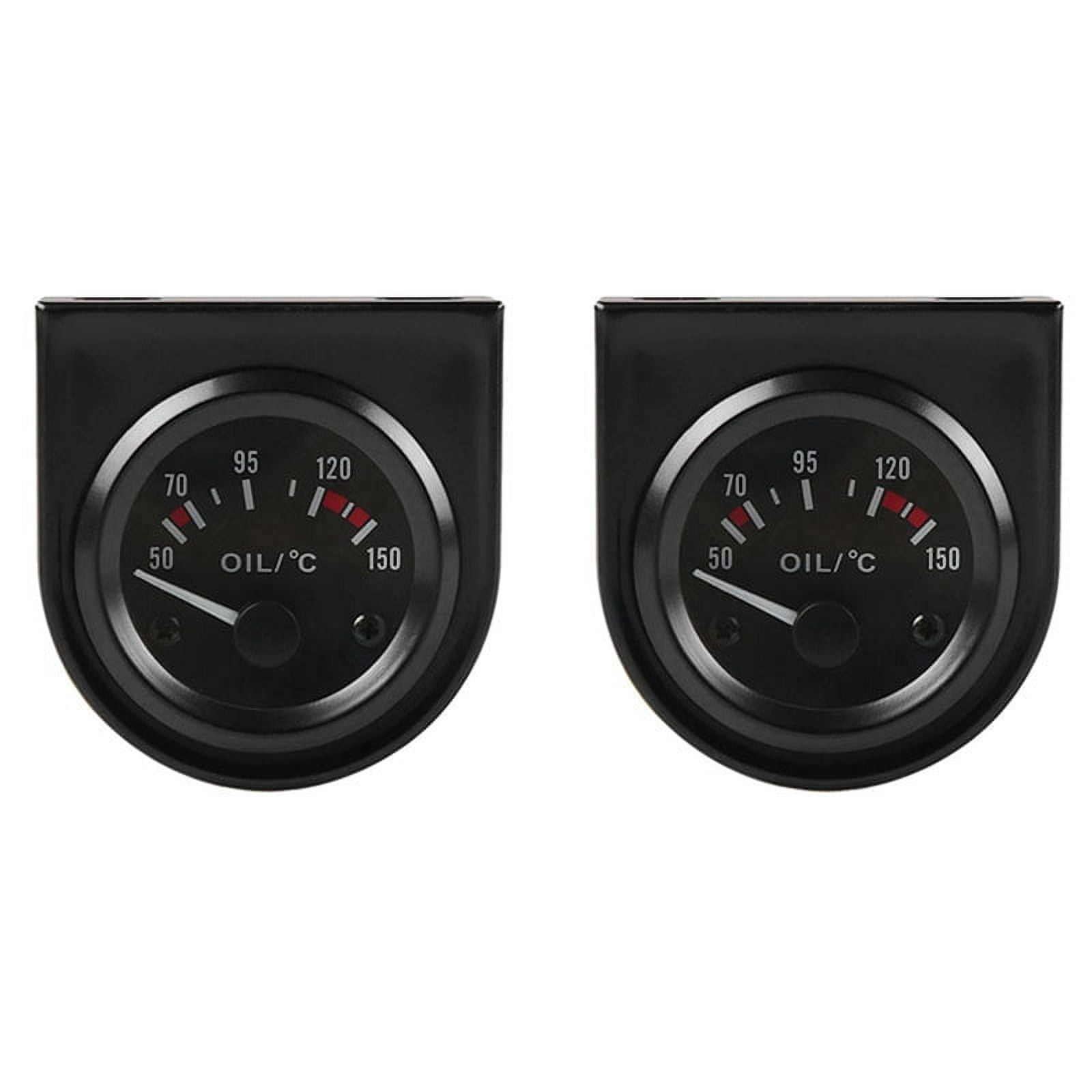 2pcs 2 Inch 52mm 12V White LED Pointer Car Oil Temp Temperature Gauge ...