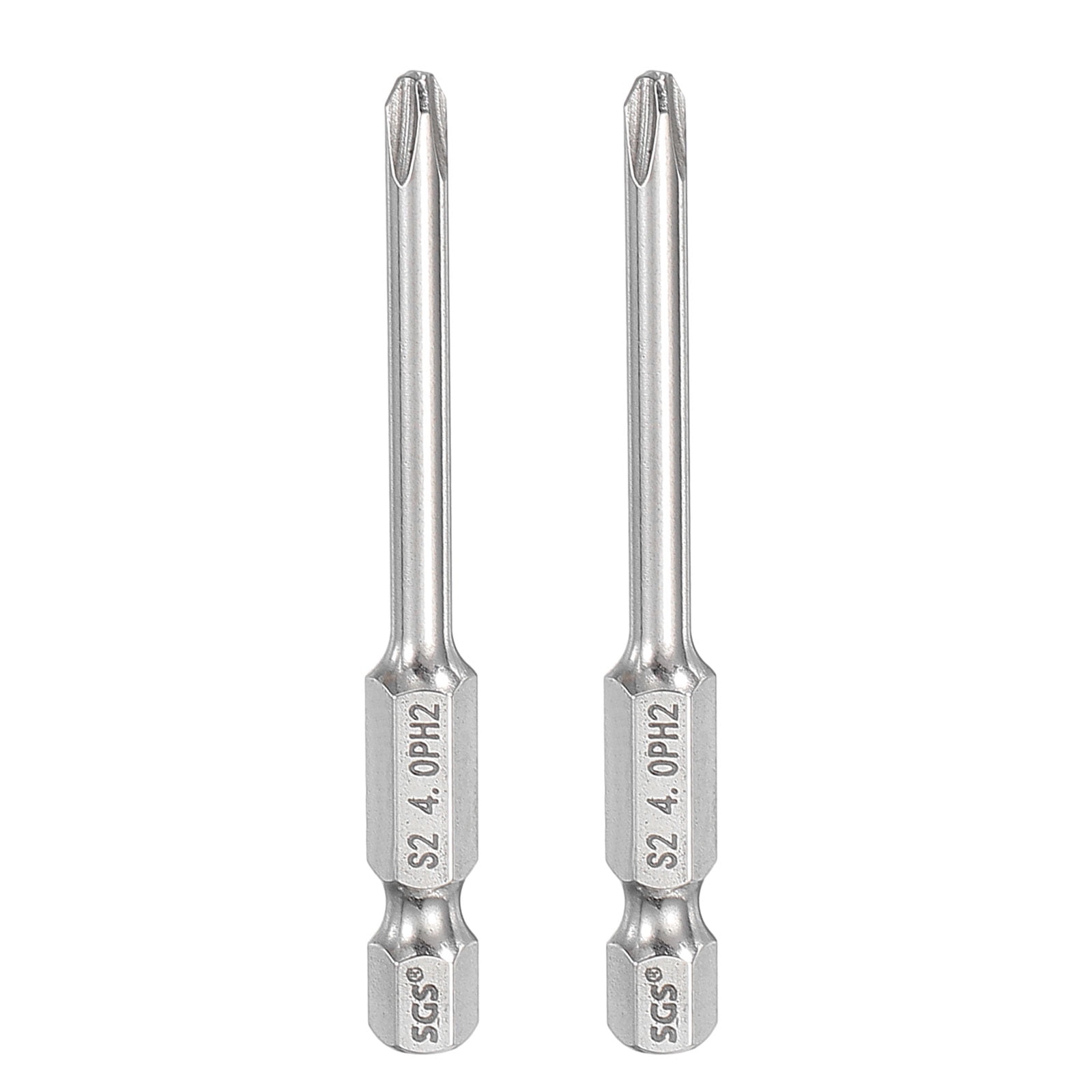2pcs #2 Phillips Screwdriver Bit PH2 1/4" Hex Shank 2.6" (65mm) Long 0. ...