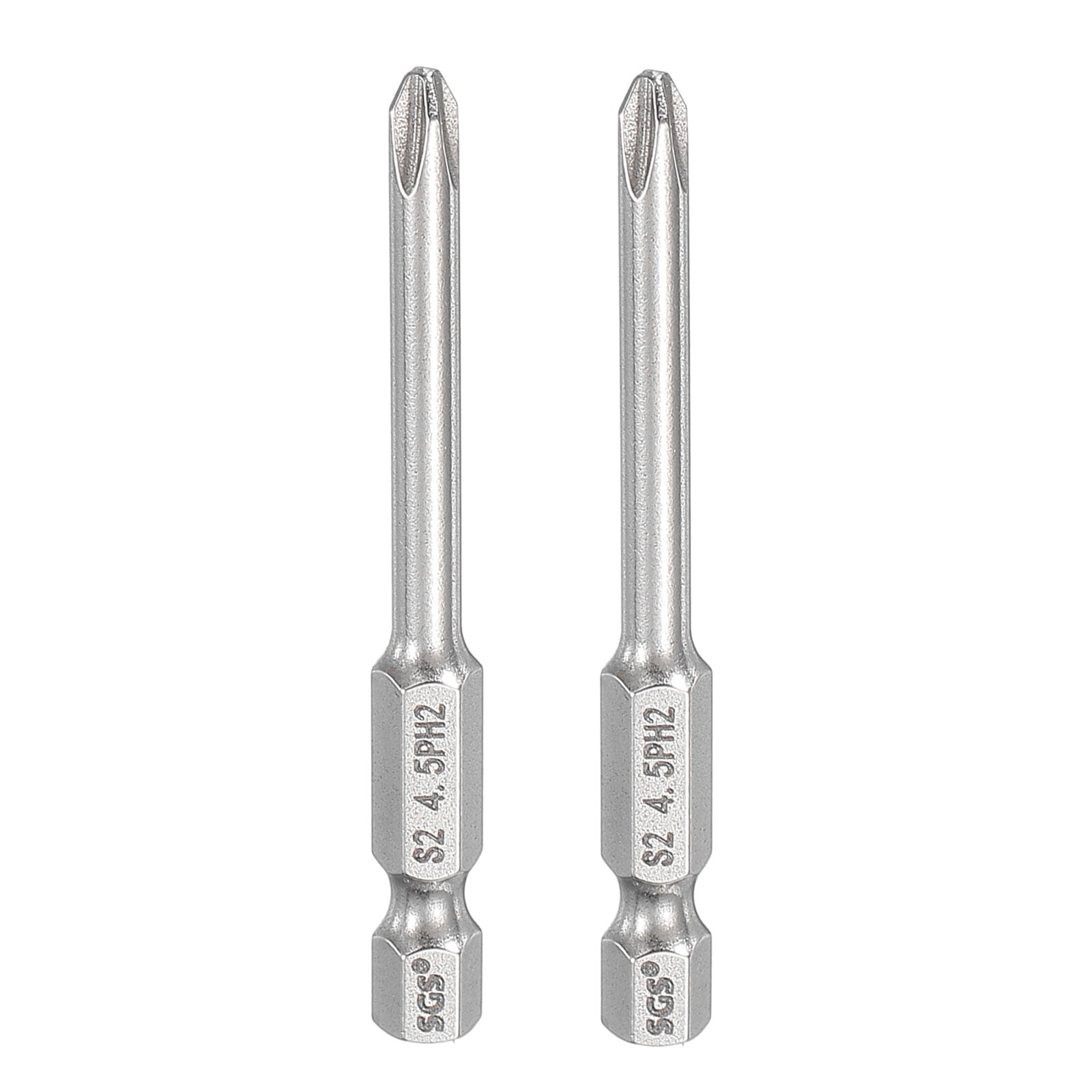 2pcs #2 Phillips Screwdriver Bit PH2 1/4" Hex Shank 2.6" (65mm) Long 0. ...