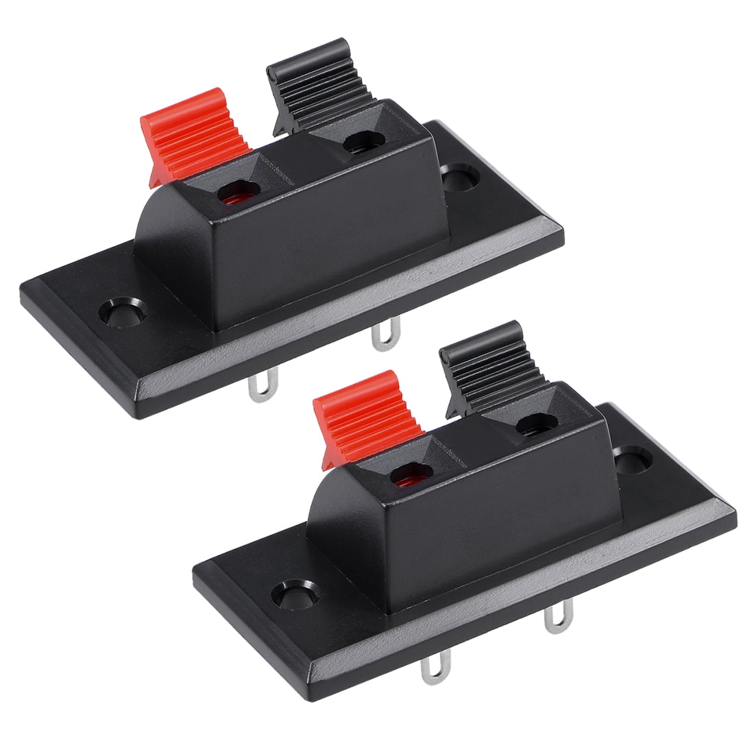 2pcs 2 Way Jack Socket Spring Push Release Connector Speaker Terminal ...