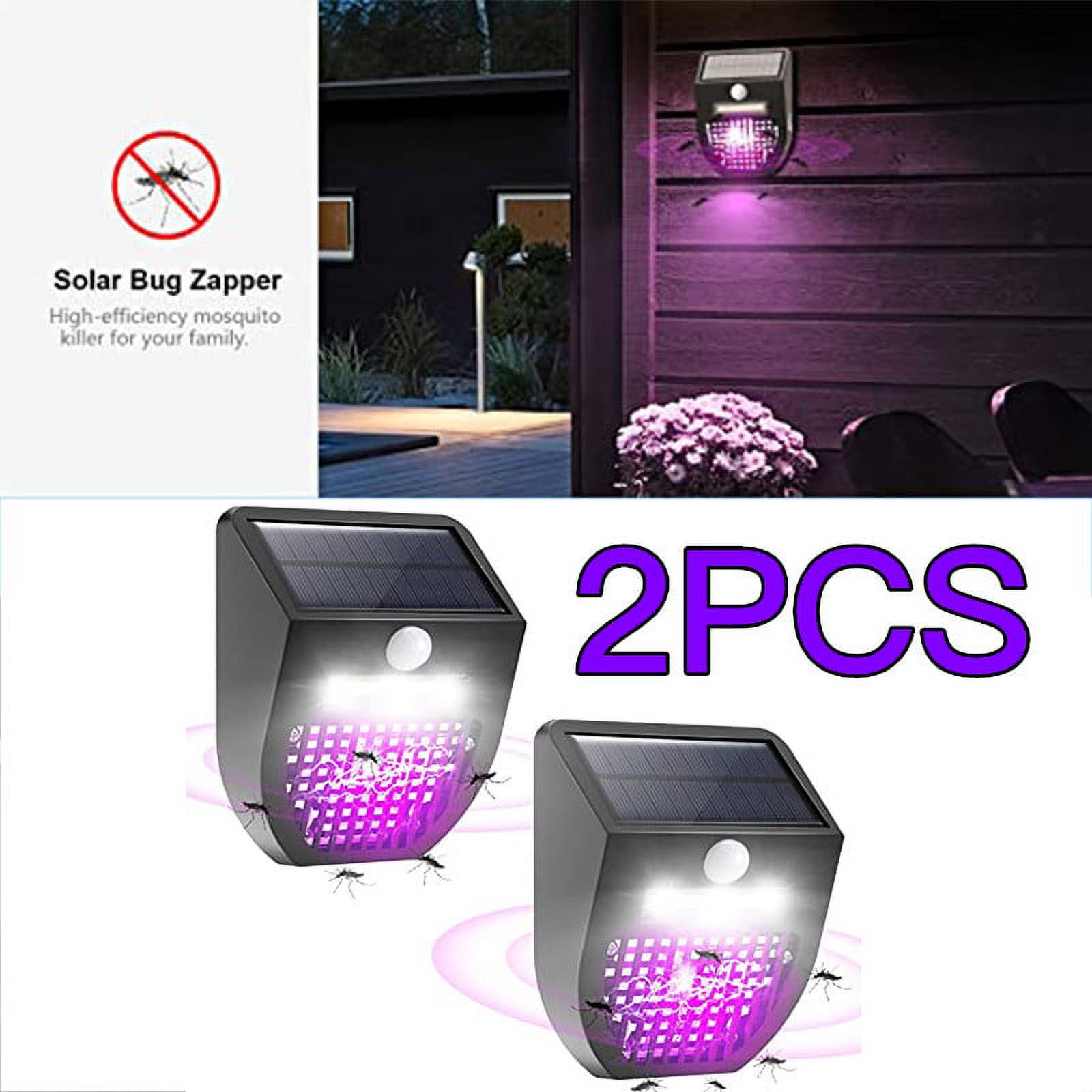 2pcs 2-in-1 Solar Bug Mosquito Zapper, Solar Outdoor Lights with Motion ...