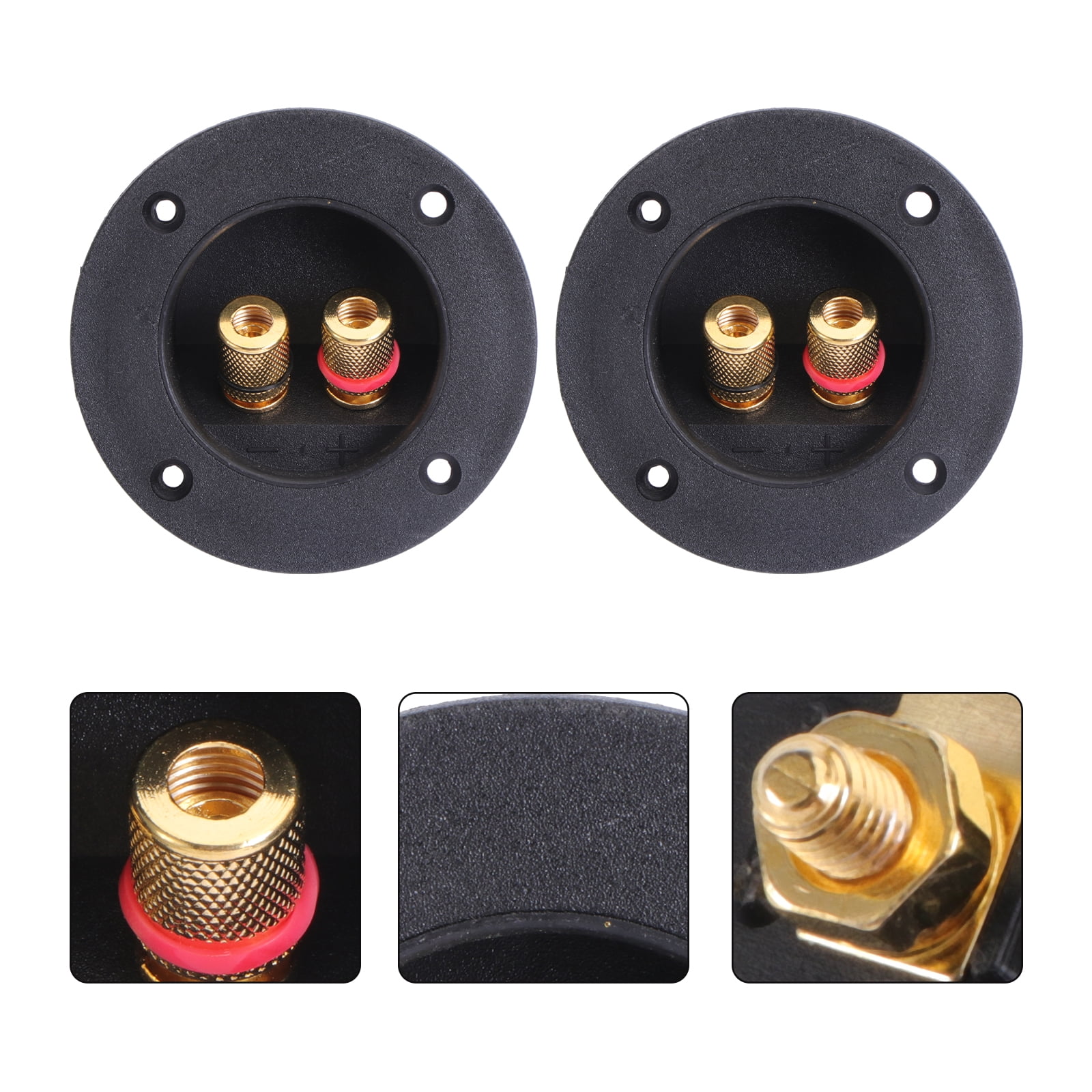 2pcs 2- way speaker terminals subwoofer Stereo Binding Post Round ...