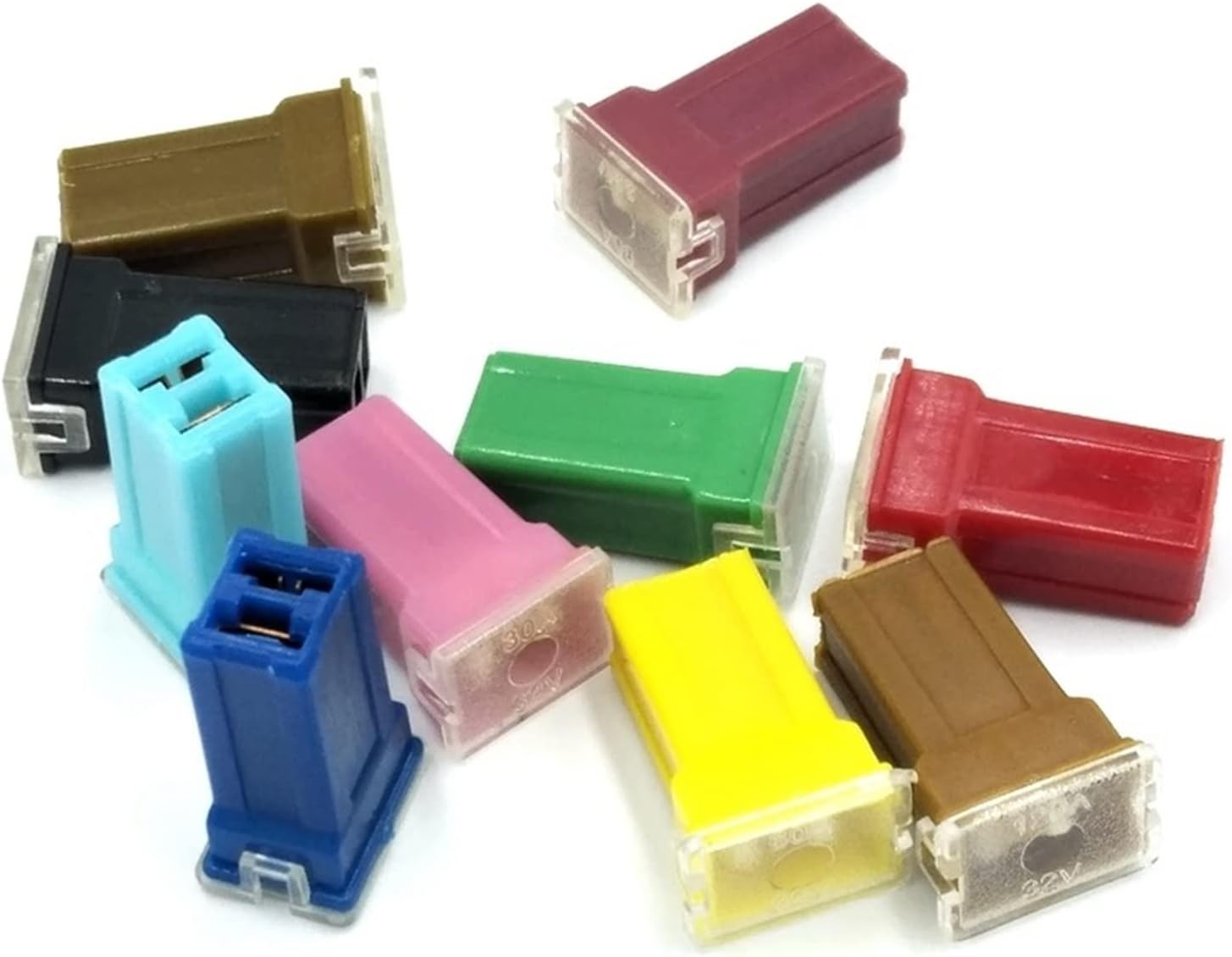 2pcs 20A 25A 30A 40A 50A 60A Insurance Auto Square Fuse Tube for Car ...