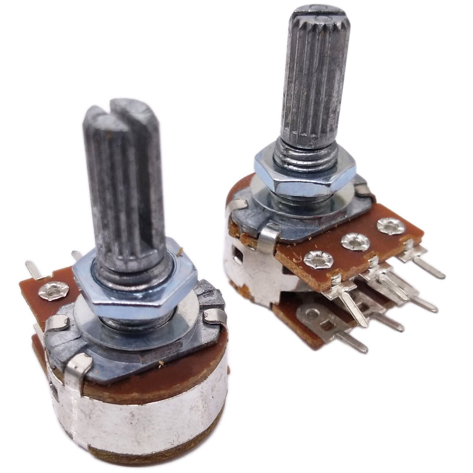 2pcs 20K ohm B20K Dual Stereo Potentiometer Pots Shaft S 20mm 6Pin Nail ...