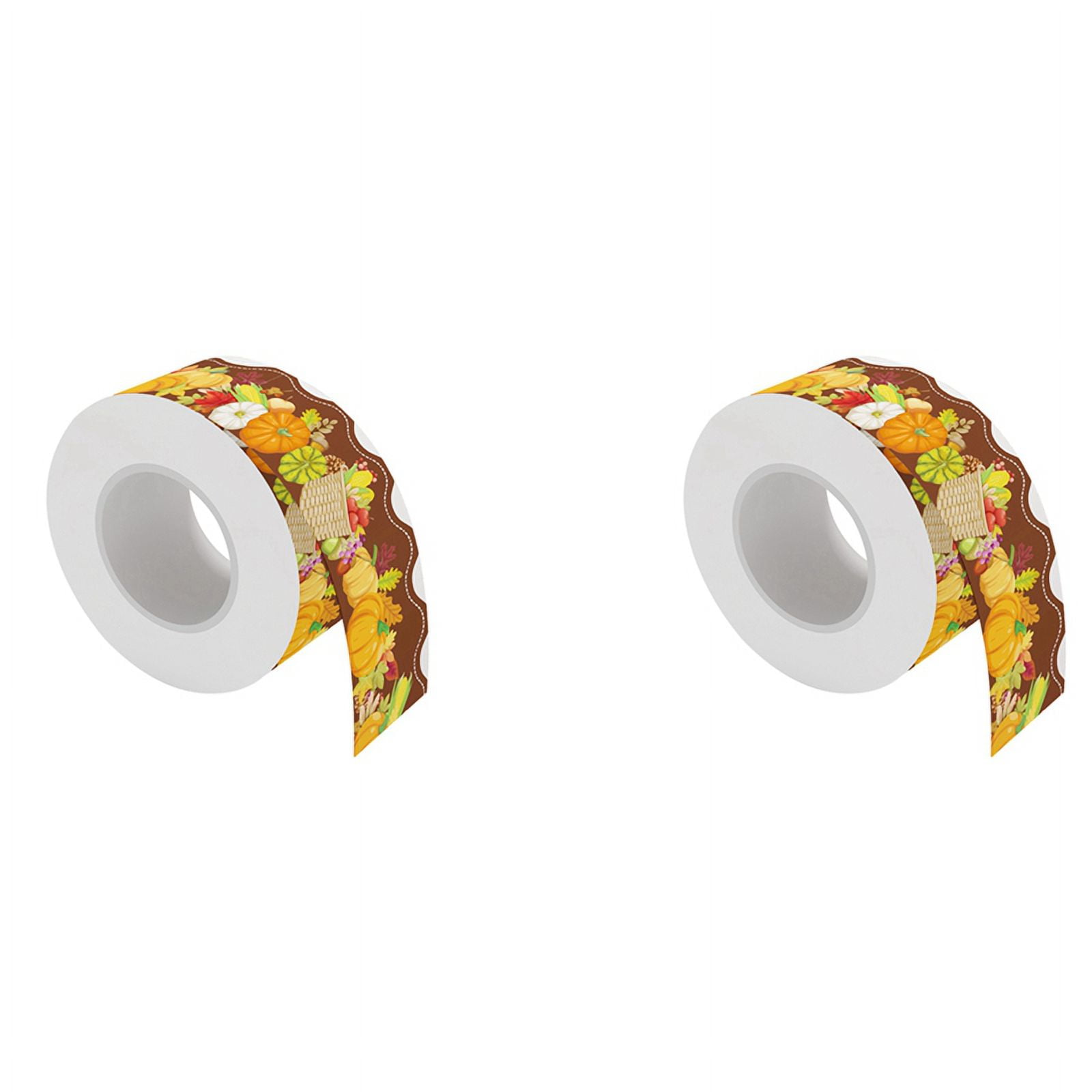 2pcs 20M Thanksgiving Scalloped Sticker Bulletin Board Borders Cork ...