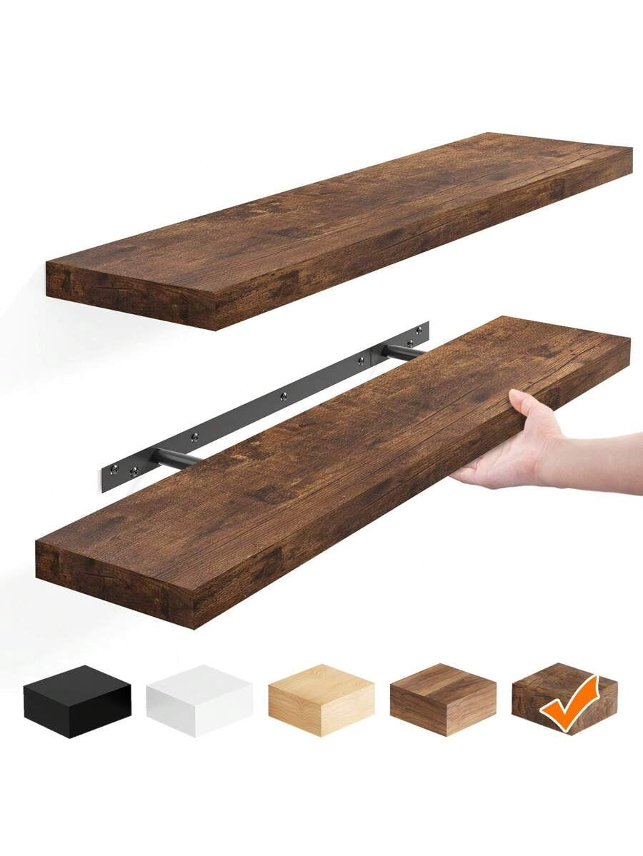 2pcs 22in Floating Wall Shelves - Invisible Bracket, Wall Mounted ...