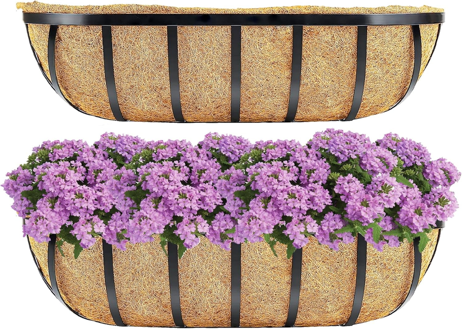 2pcs 24 Inch Window Deck with Coco Liner, 24" Window Boxes Horse Trough ...