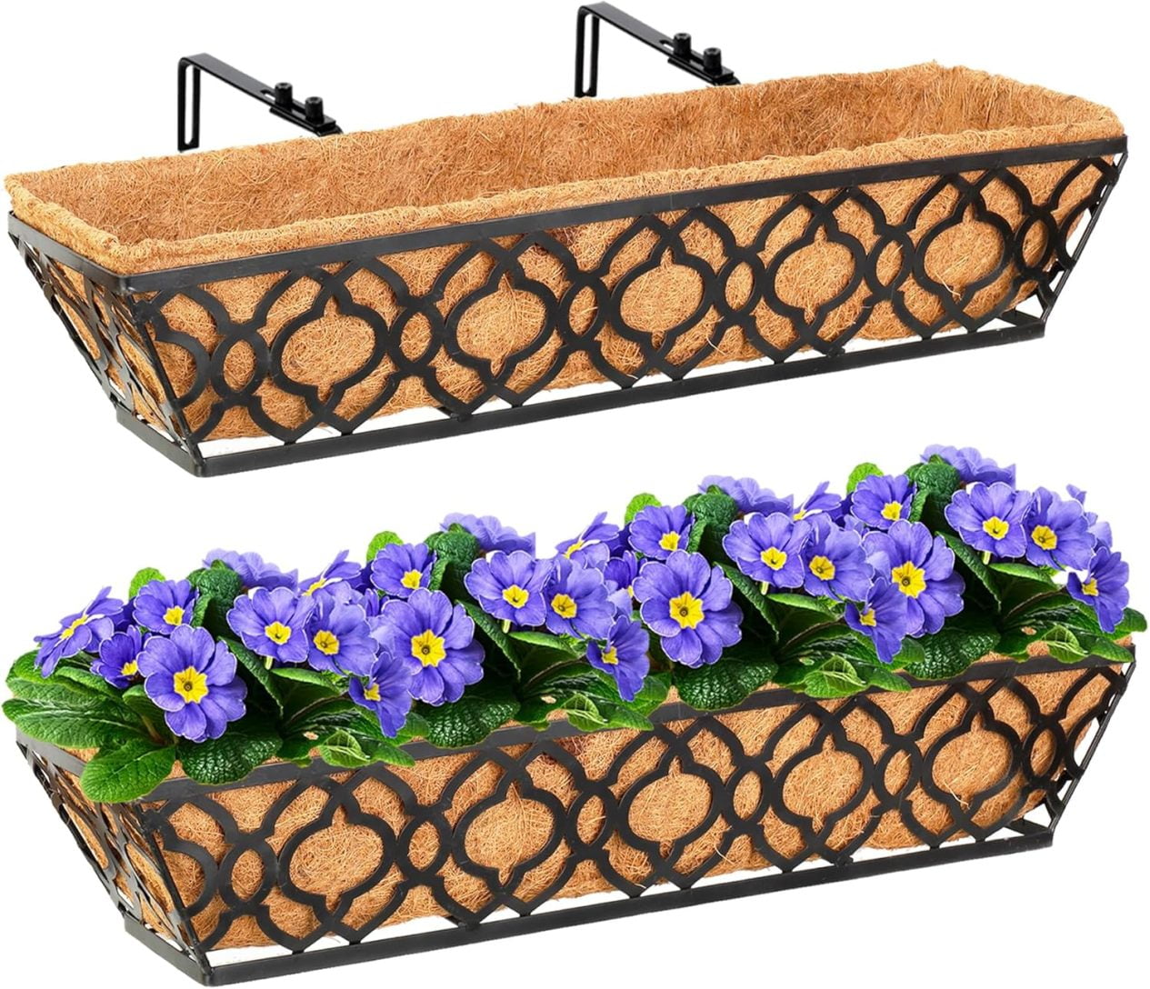 2pcs 24 Inch Window Deck with Coco Liner, 24" Window Boxes Horse Trough ...