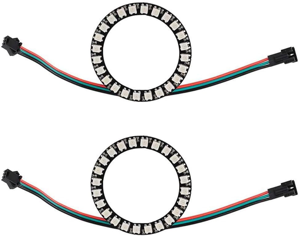 2pcs 24 LEDs WS2812B 5050 RGB LED Pixel Lamp Individually Addressable ...