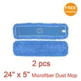 2pcs. 24" X 5" Blue Microfiber Dust Mop, Dual Sides To Be Used for Dry ...