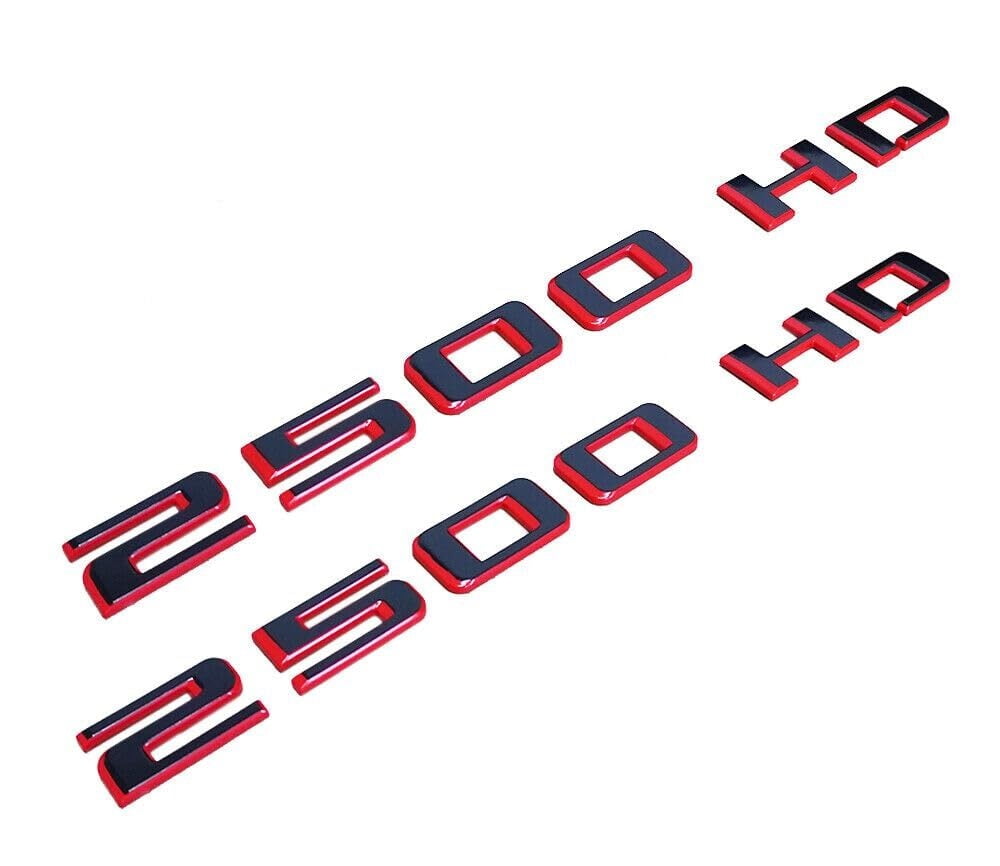 2pcs 2500HD 2500 HD Emblem Side Door Badge 3D Letter Nameplate ...