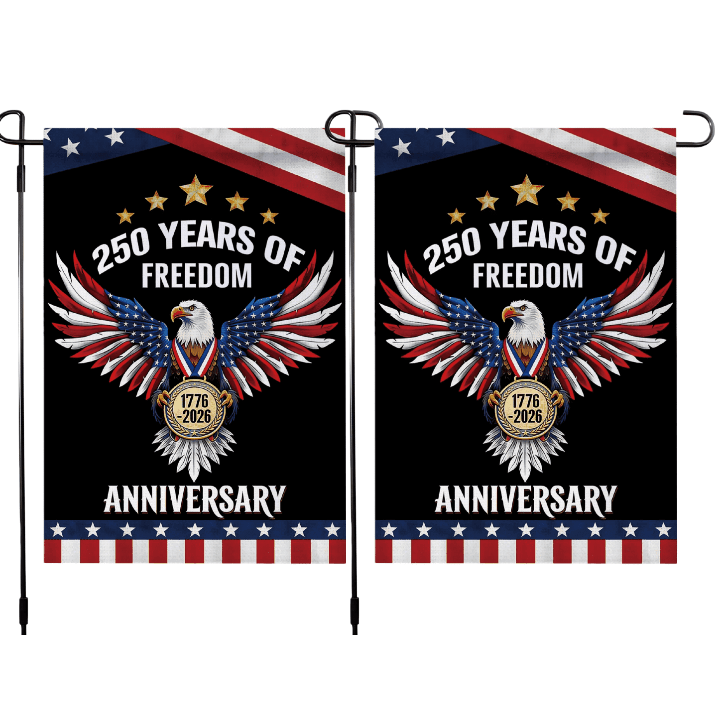 2pcs 250th Anniversary Flag 250 Years of Freedom Flag with Eagle 1776 ...