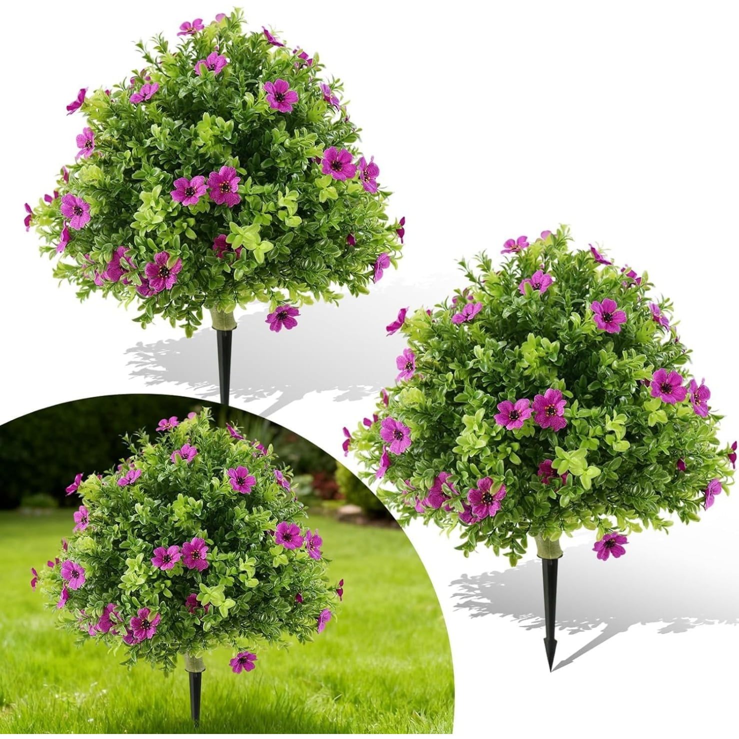 2pcs 2FT Artificial Trees Indoor, Faux Tree, Artificial Planter ...