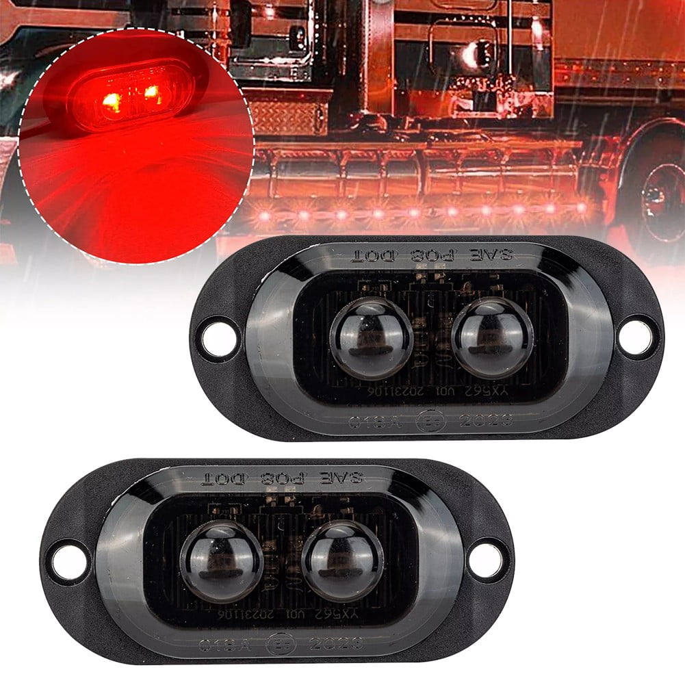 2pcs 2LED Side Marker Clearance Lights Waterproof for Boat Trailer ...