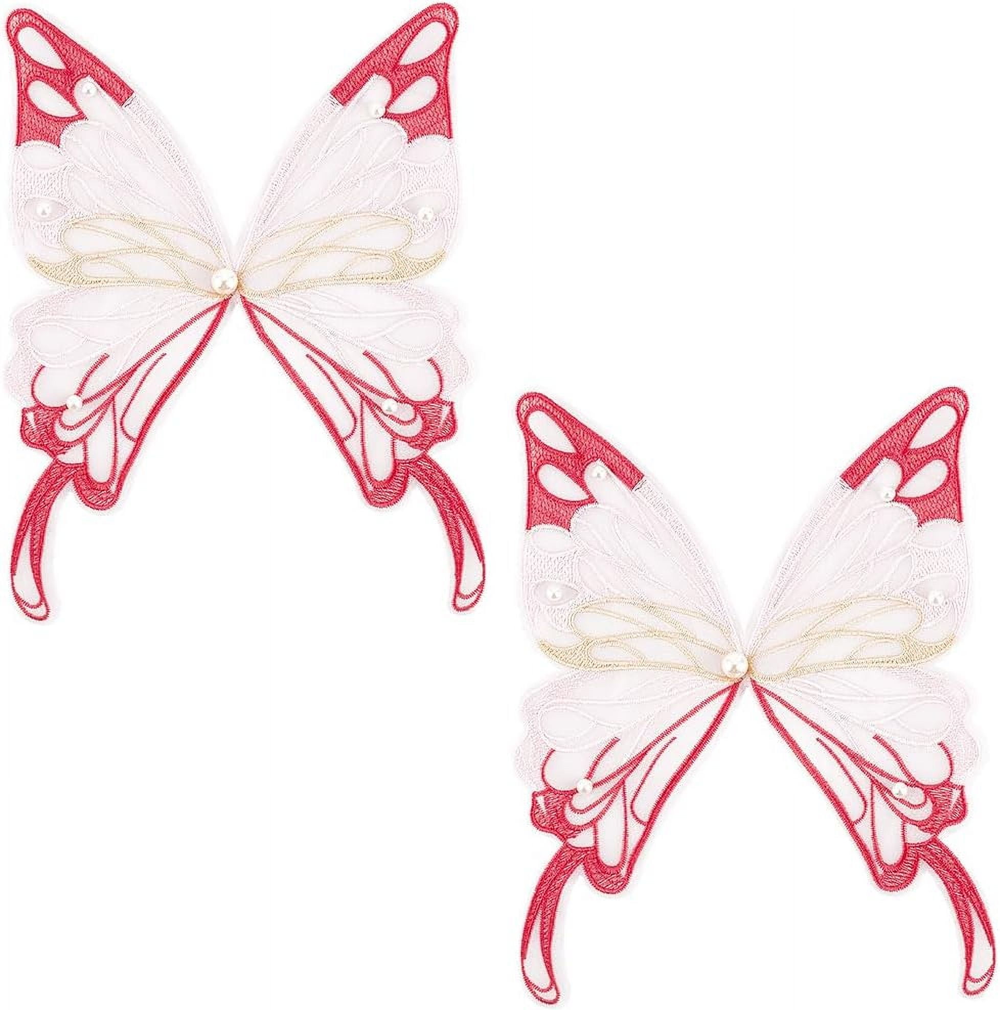 2pcs 2Pcs Large Butterfly Embroidery Appliques Embroidered Butterfly ...
