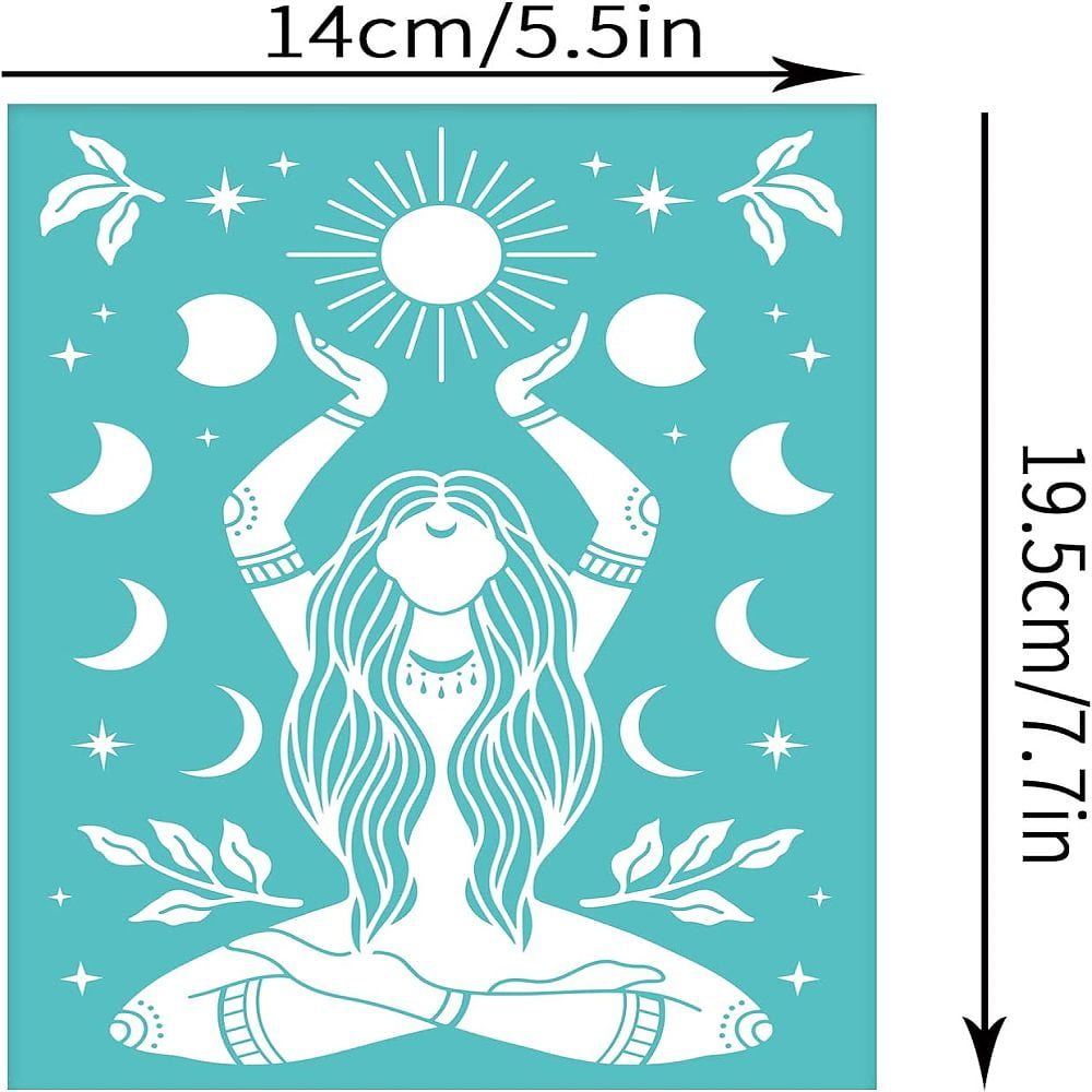 2pcs 2pcs Silk Screen Printing Stencils Goddess Pattern Self Adhesive ...