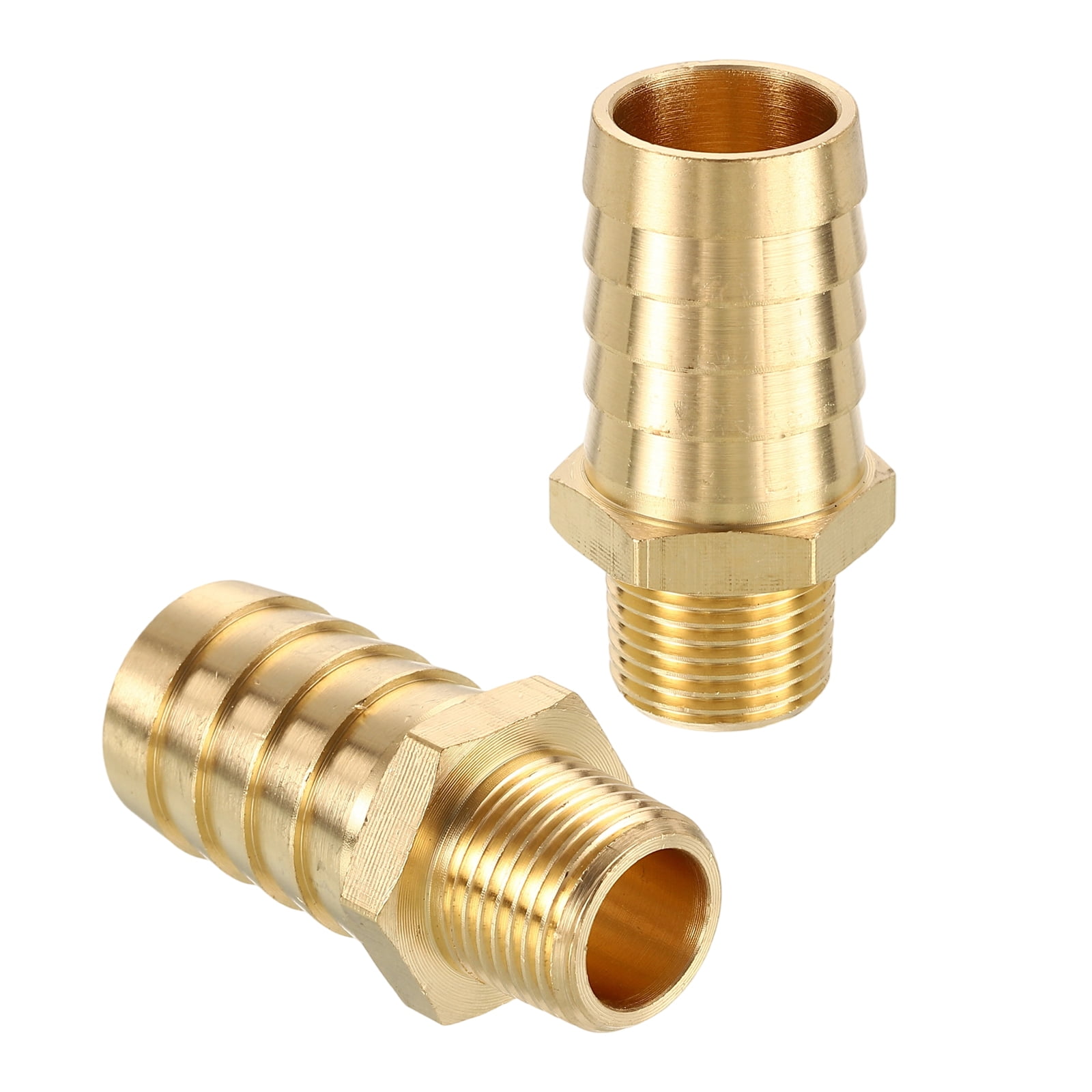 2pcs 3/4" To 3/8" NPT Male Brass Hose Barb Fitting Metals Splicer ...