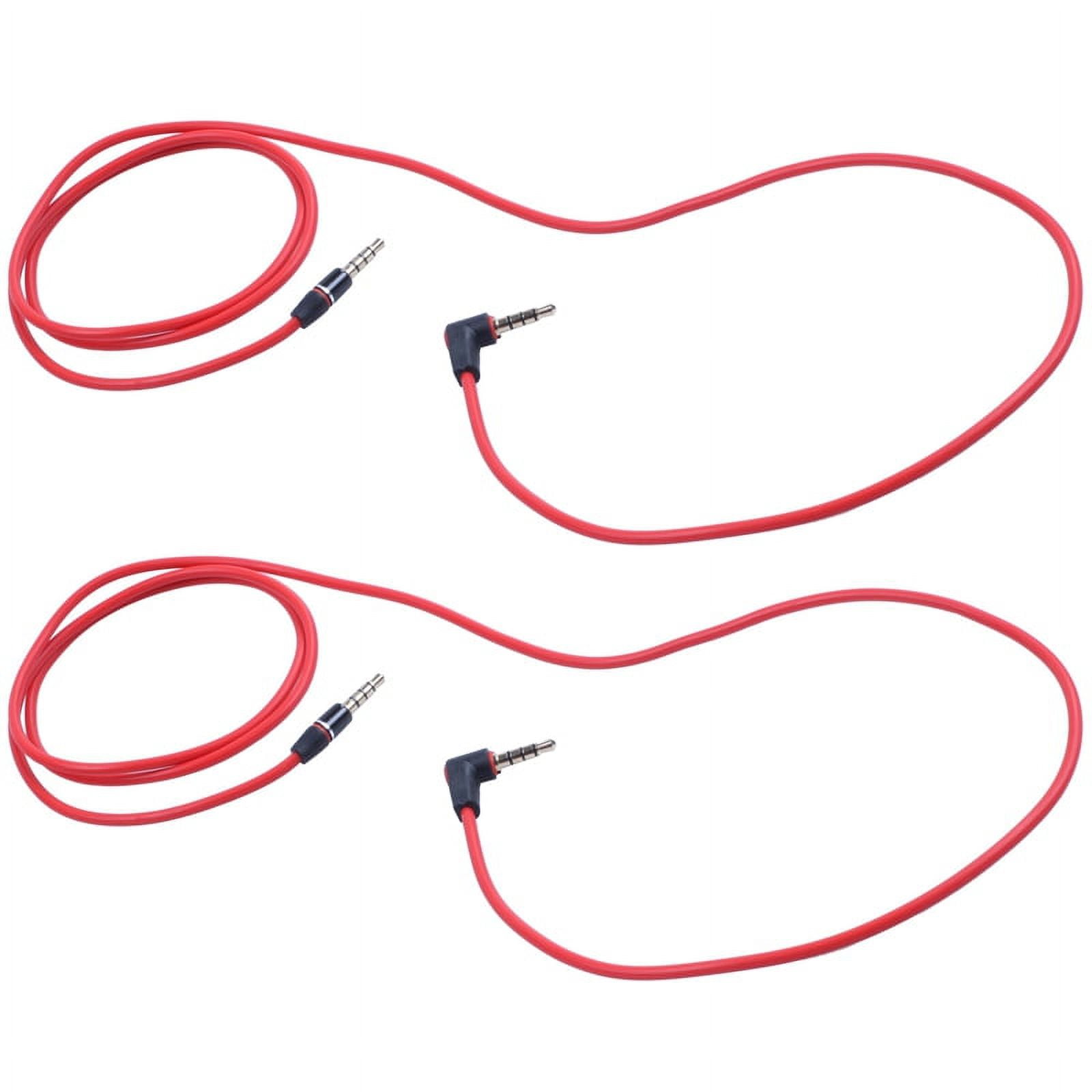 2pcs 3.5mm 1/8 Inch Male to Male 4 Pole Car AUX Audio Cord Cable Record ...