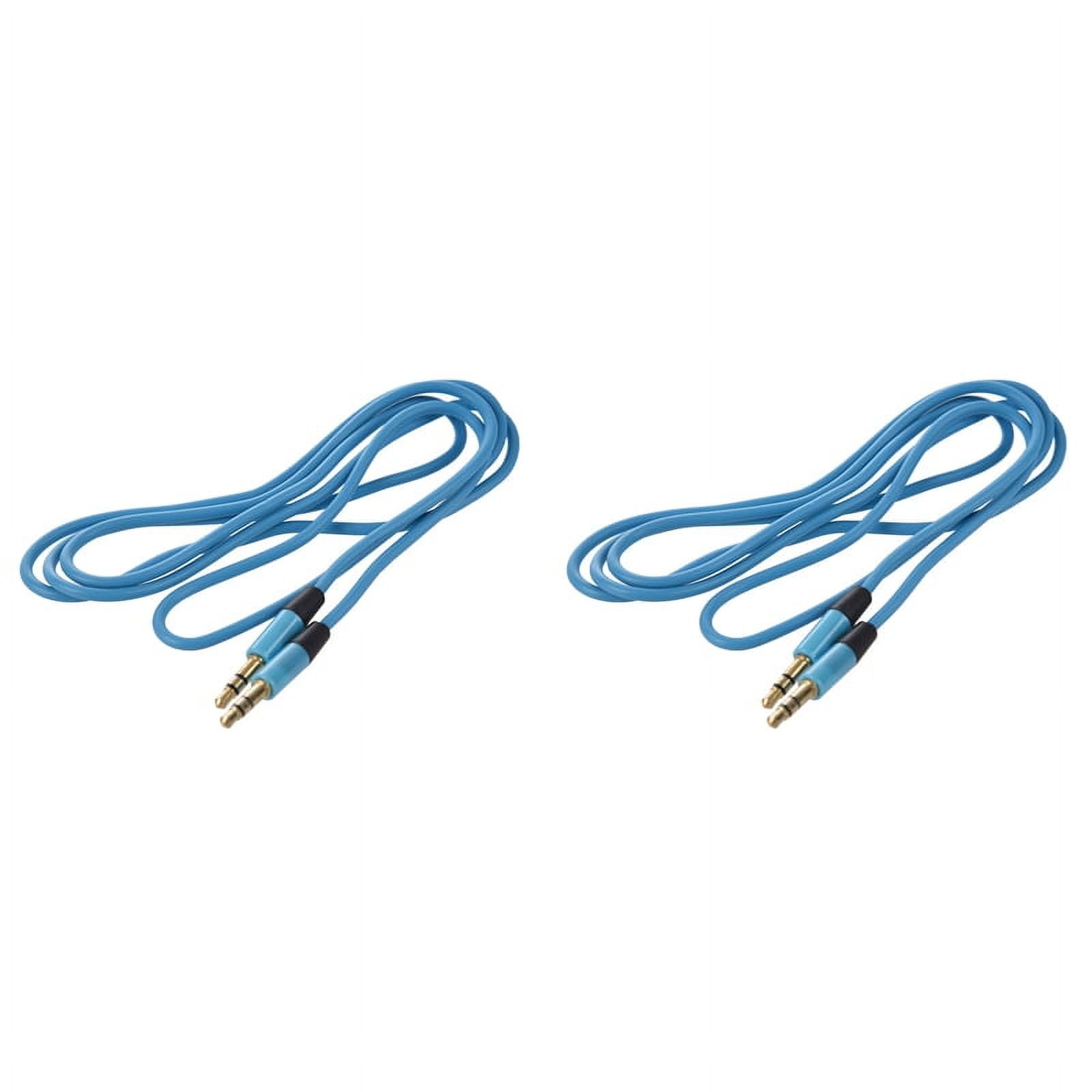 2pcs 3.5mm Auxiliary Aux Male to Male Stereo Cord Audio Cable for PC for MP3 Car (Blue ...