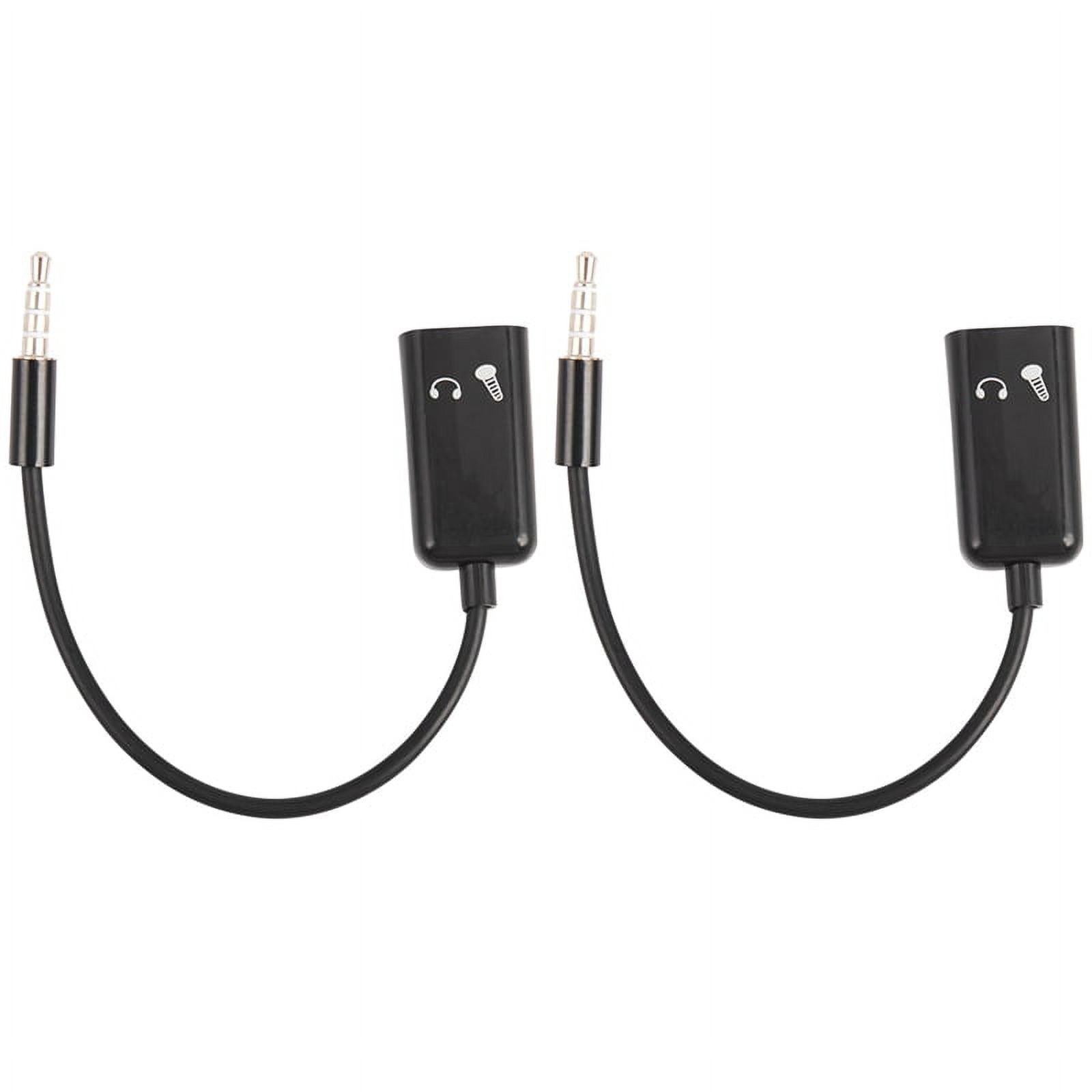 2pcs 3.5mm Stereo Audio Splitter Male to Headphone Headset + Microphone ...