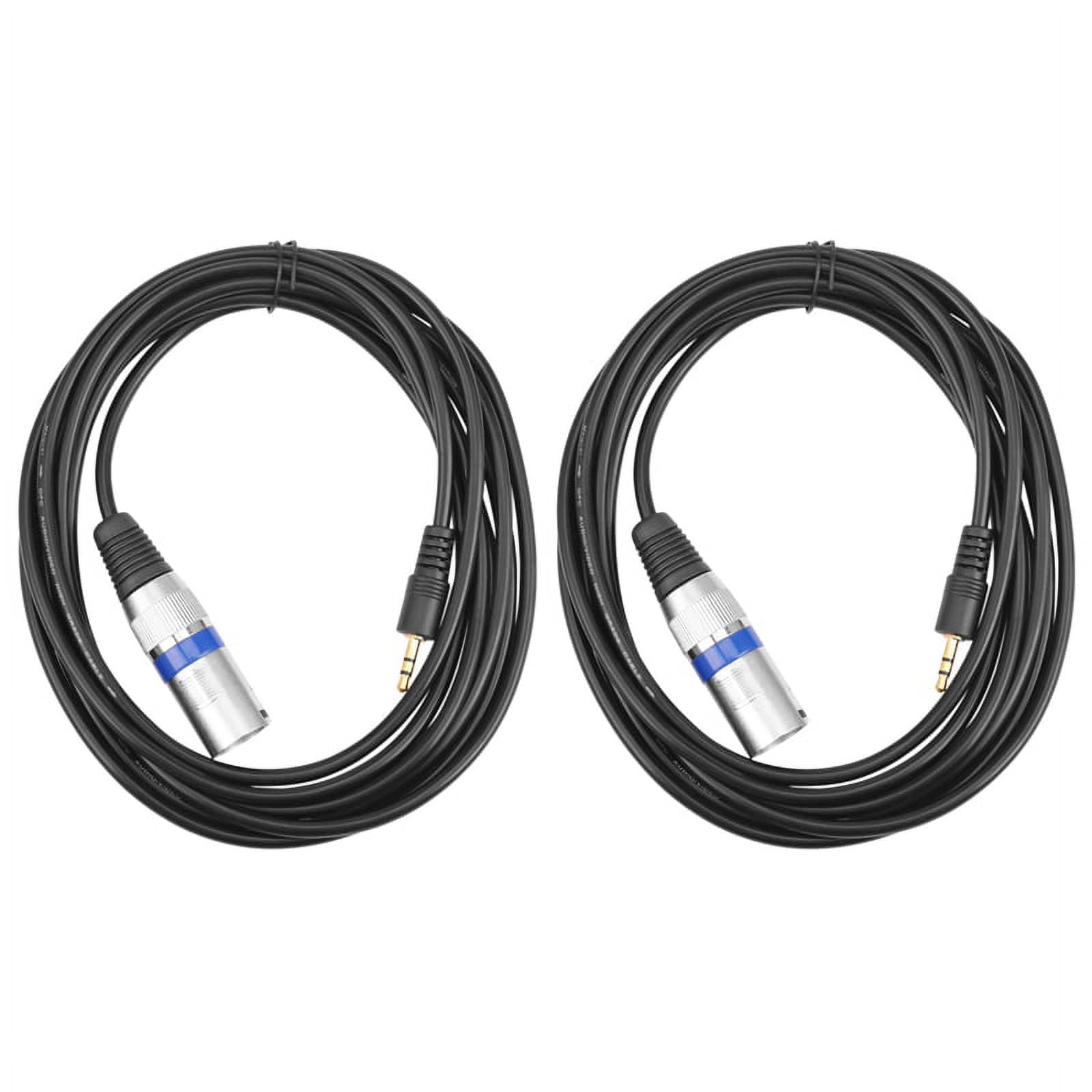2pcs 3.5mm Stereo Jack Plug to 3 Pin XLR Male Cable Microphone Audio ...