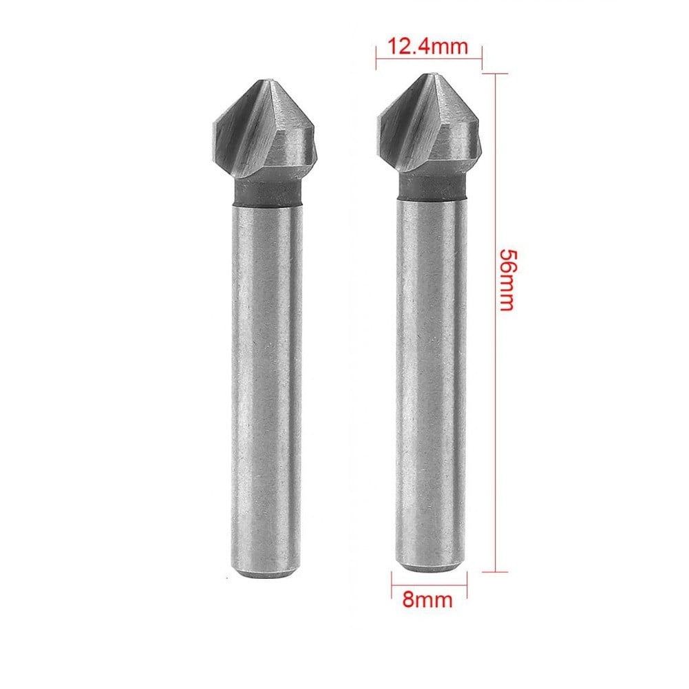 2pcs 3 Flute 90Degree Countersink Drill Bit Chamfering Tool Chamfer ...