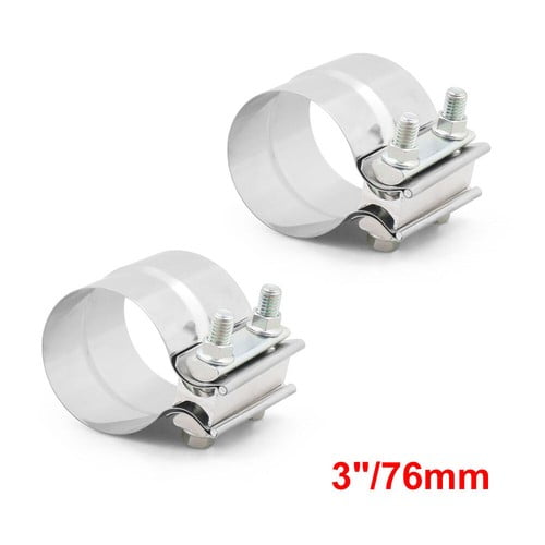 2pcs 3" Stainless Steel Lap Joint Band Exhaust Clamp Pipe Repair T304 ...