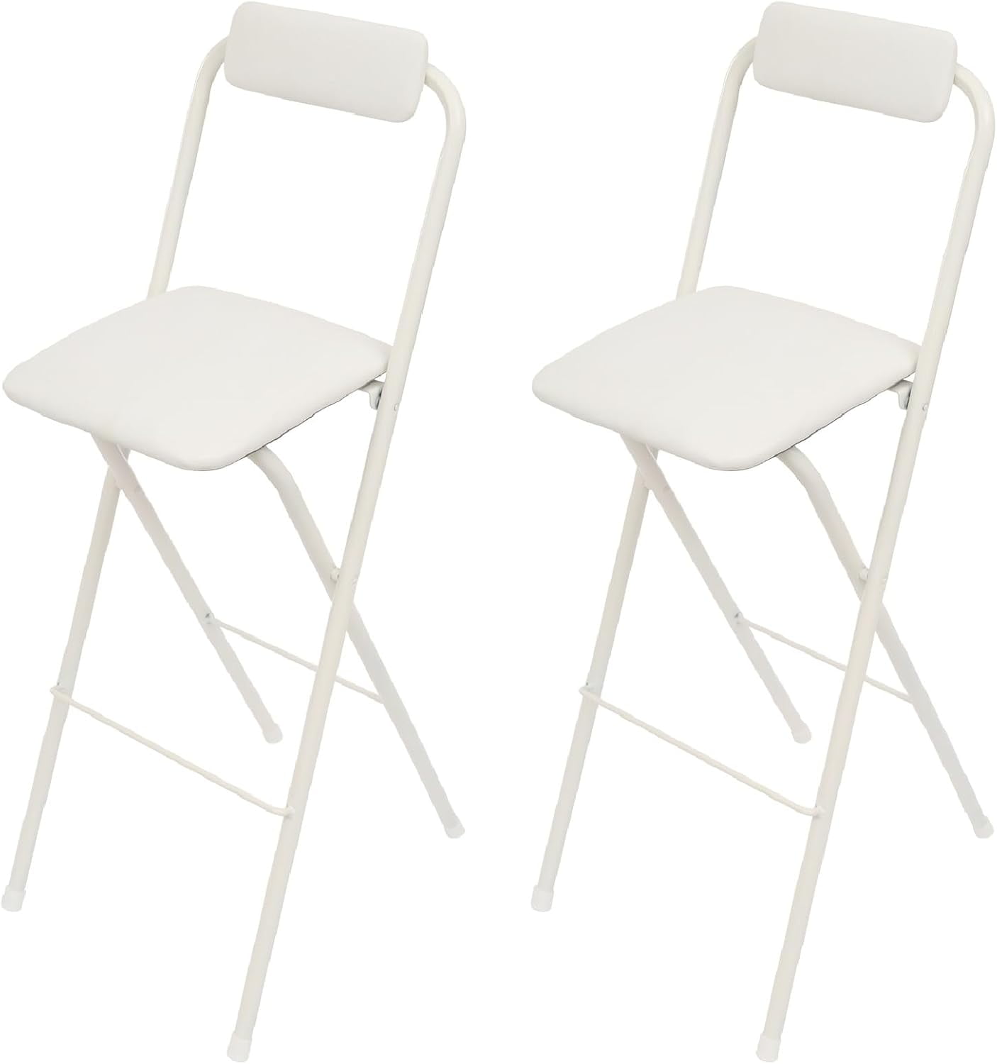 2pcs 30 inch Folding Bar Stool with Backrest - PU Cushioned Counter ...