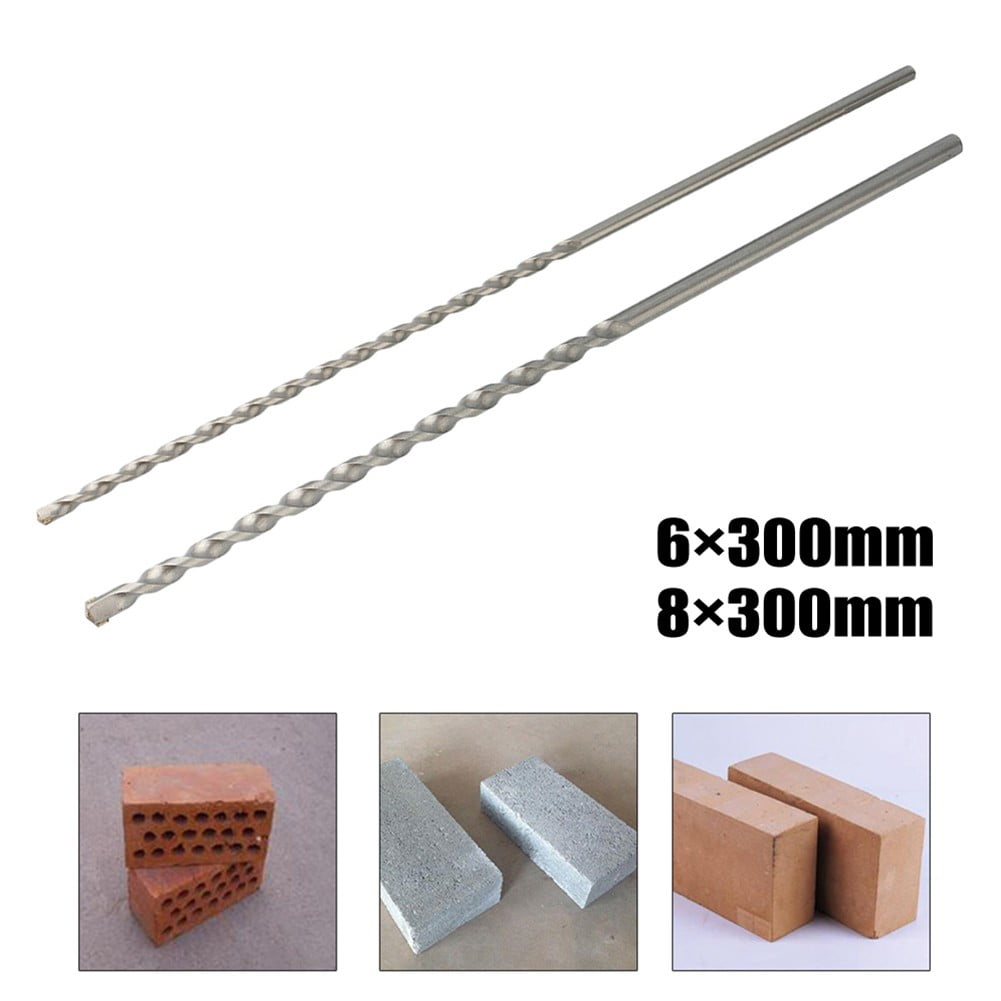 2pcs 300mm Long Masonry Concrete Drill Bit Triangle Shank Drill Bit for ...