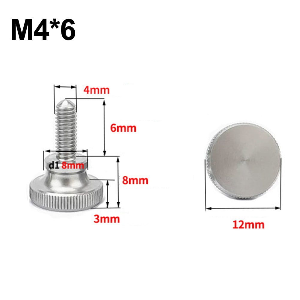 2pcs 304 Alloy Steel Knurled Head Hand Tighten Thumb Screw for Glass ...