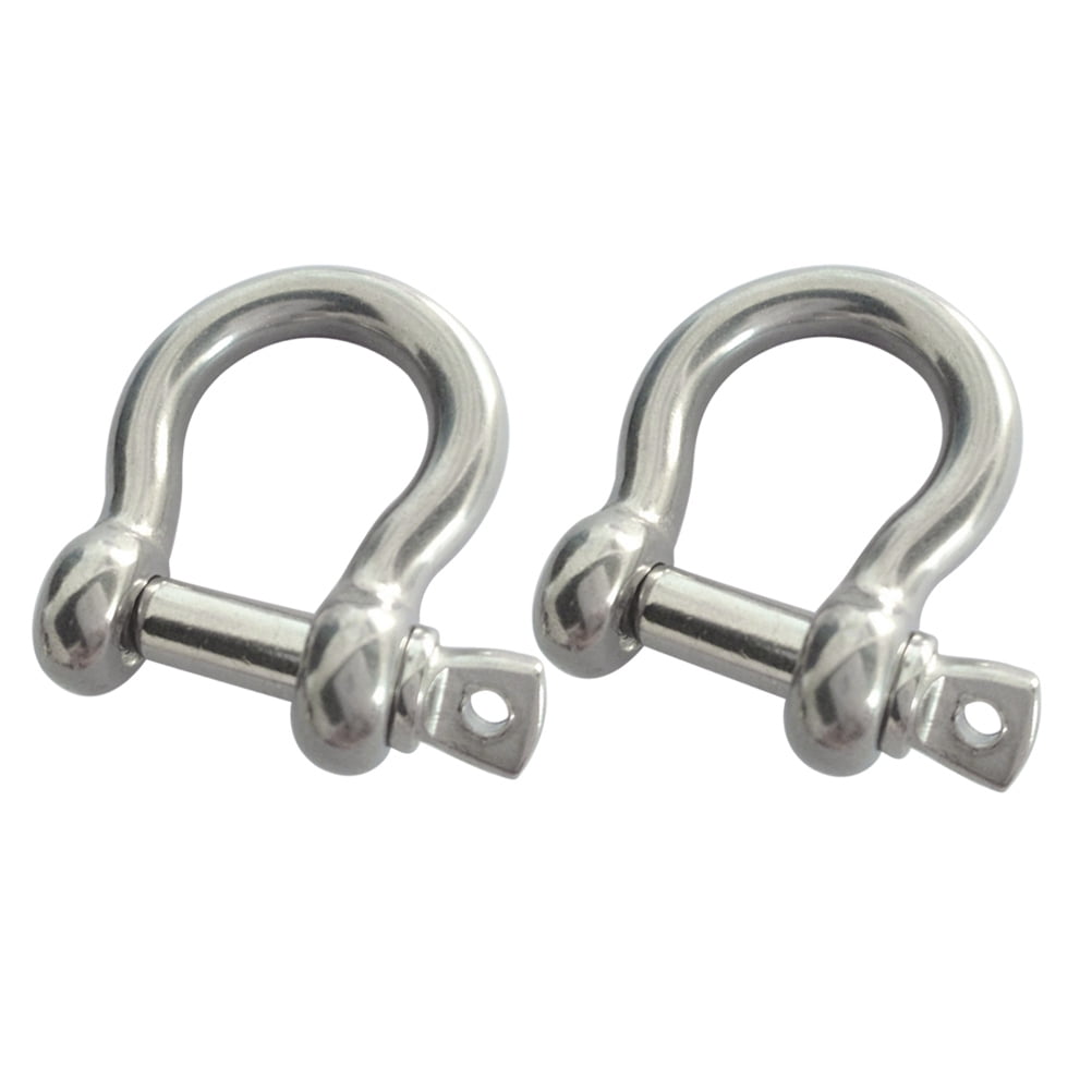 2pcs 304 Stainless Steel Bow Shackle M5 Screw Pin Anchor Shackle Heavy ...