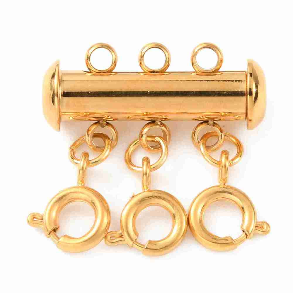 2pcs 304 Stainless Steel Slide Lock Clasps Peyote Clasps with Spring ...