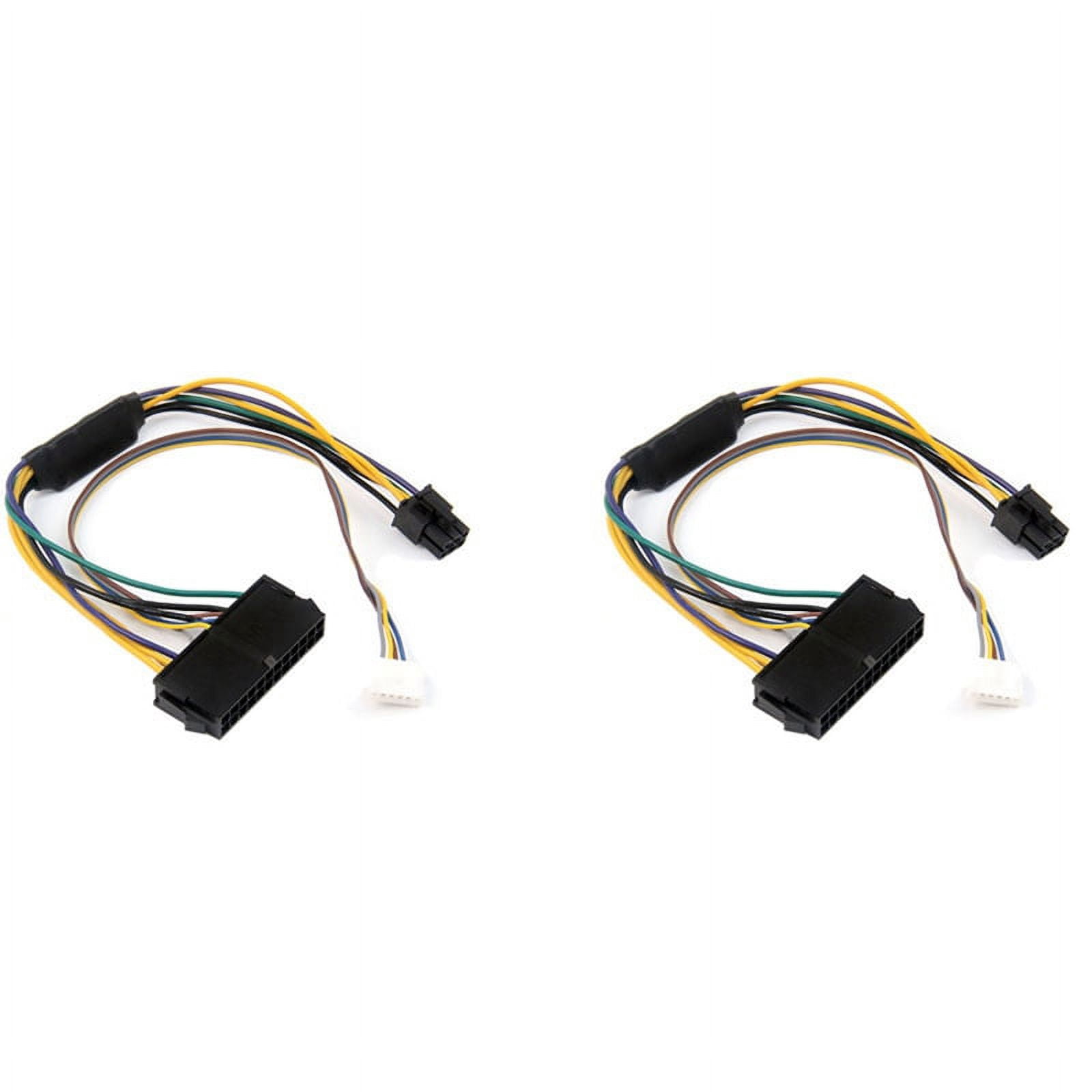 2pcs 30CM Modular Power Supply Cable ATX 24Pin 24 Pin Female to 6Pin 6 ...