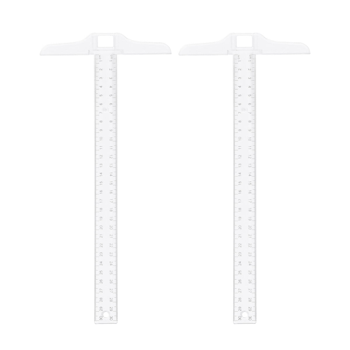 2pcs 30cm T-Square Double Side Scale Plastic Measuring Tool T Shape Ruler for Drafting and ...