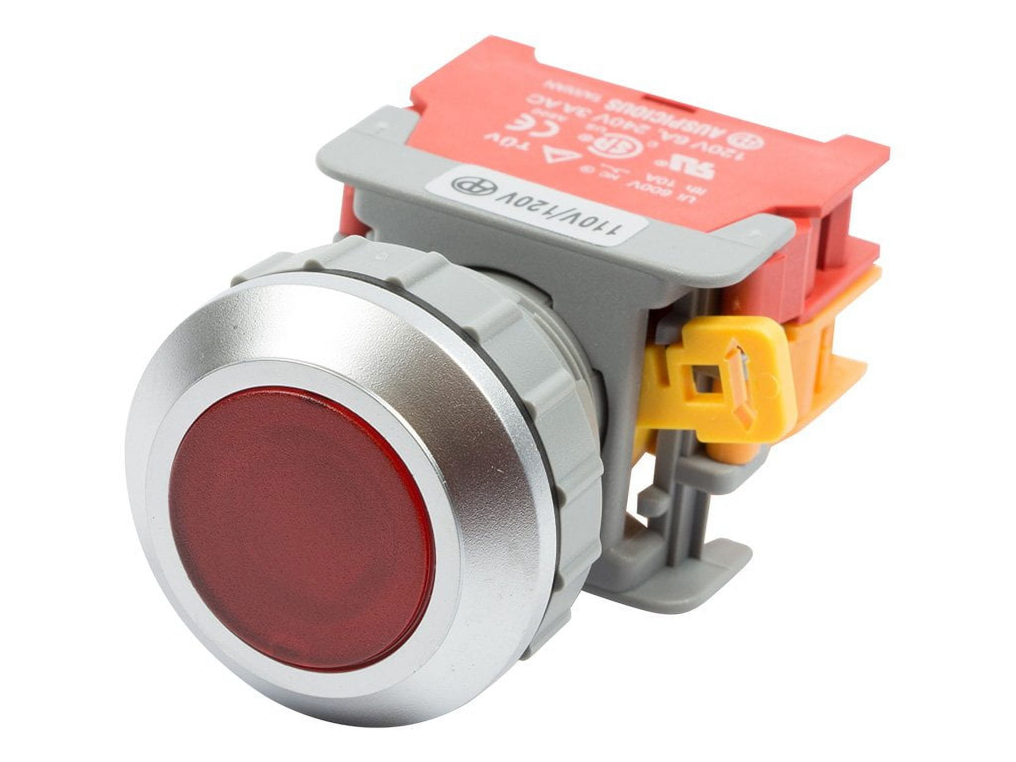 2pcs 30mm 1NO Momentary Push Button Switch 220V LED Illuminated - Flush Top - Walmart.com