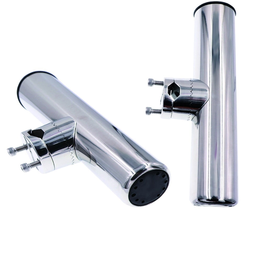 2pcs 316 Stainless Steel Clamp On Fishing Rod Holder Set For Marine ...