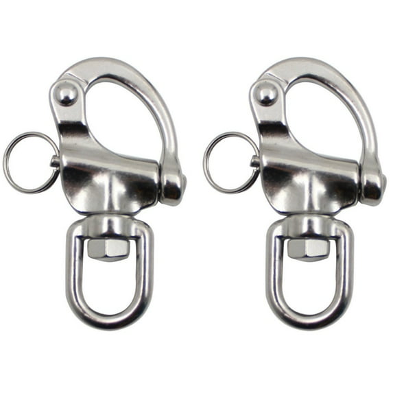 2pcs 316 Stainless Steel Quick Release Shackle Snap Hook for Marine ...