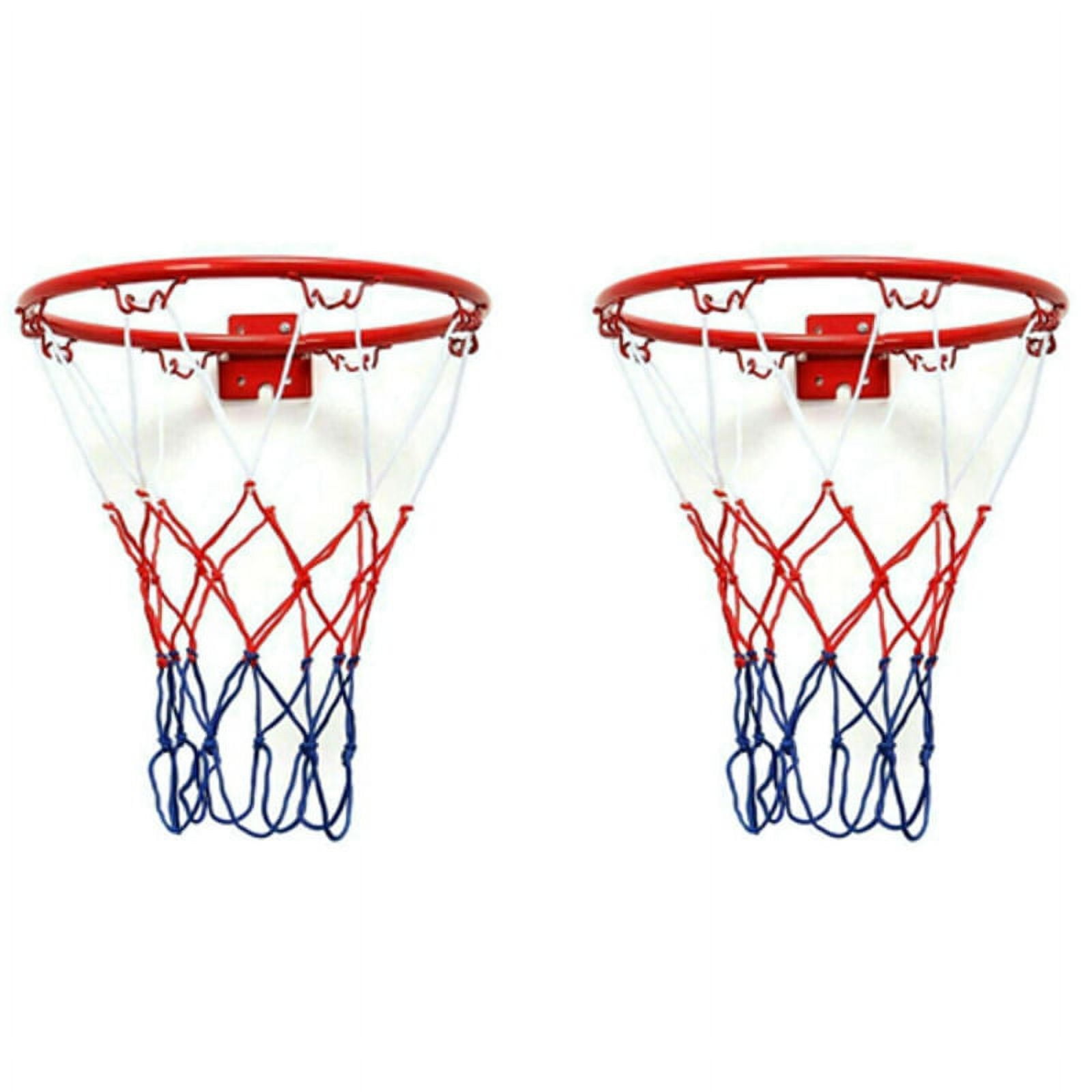 2pcs 32cm Wall Mounted Basketball Hoop Netting Metal Rim Hanging Basket ...