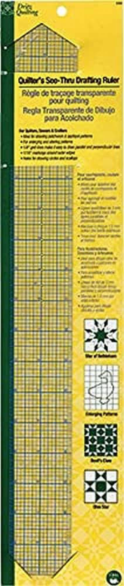 2pcs 3300 Quilter's See-Thru Drafting Ruler, 2 x 18-Inch - Walmart.com